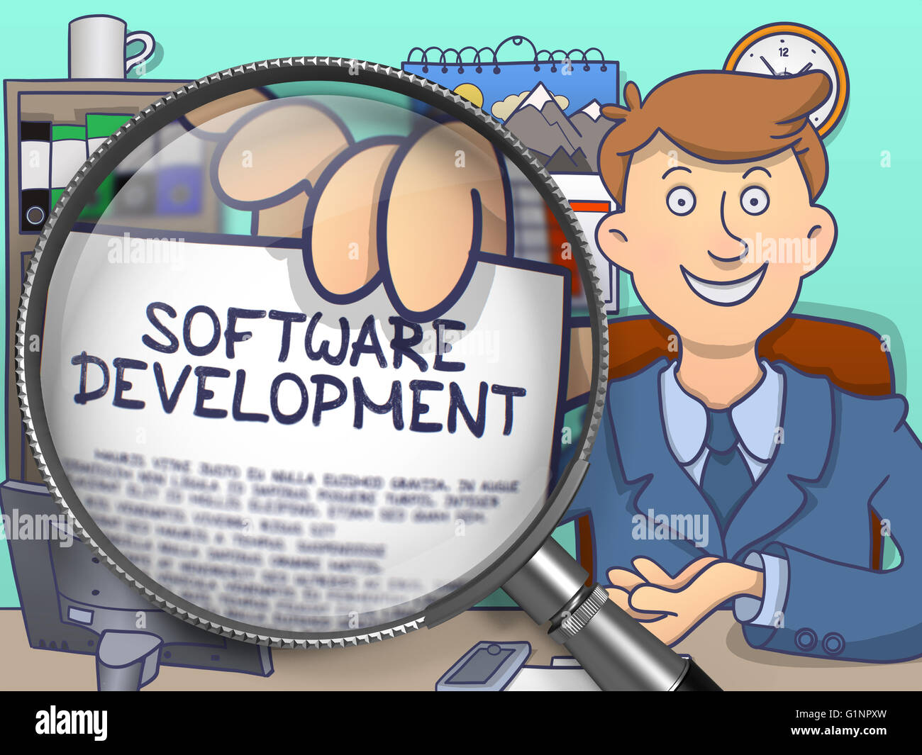 Software Development through Lens. Doodle Design Stock Photo - Alamy
