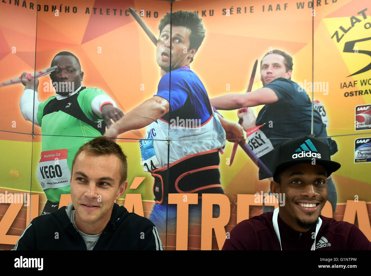 Athletes from left: Louis Jacobus van Zyl and Tony McQuay attend a news ...