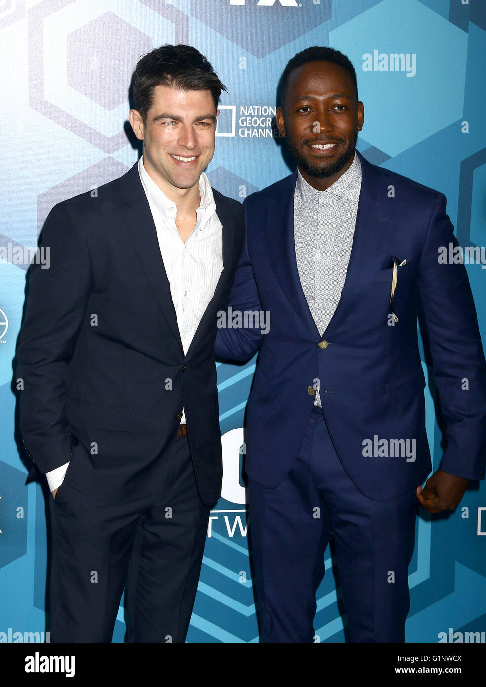 New York, USA. 16th May, 2016. Actors MAX GREENFIELD and LAMORNE MORRIS ...