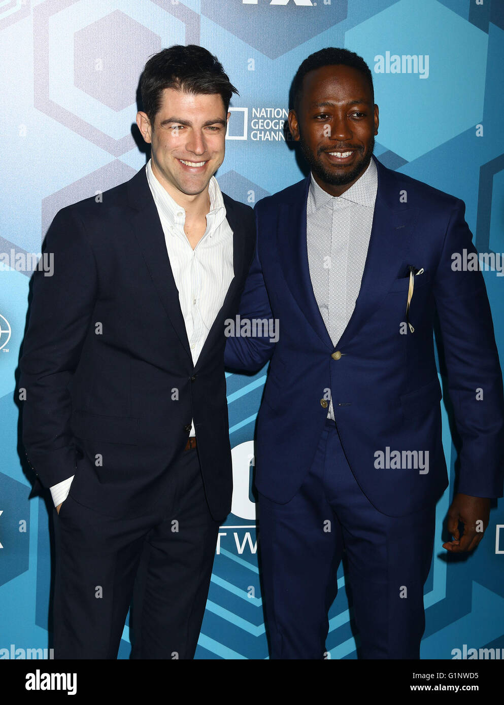 New York, USA. 16th May, 2016. Actors MAX GREENFIELD and LAMORNE MORRIS ...