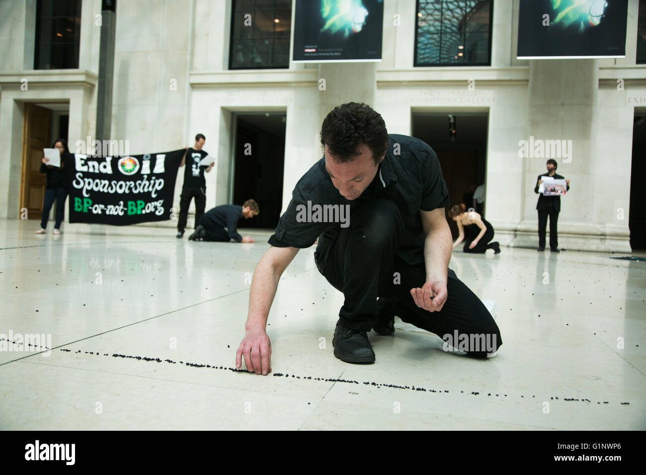 The art activist protest group Bp-or-not-Bp make an artistic ...