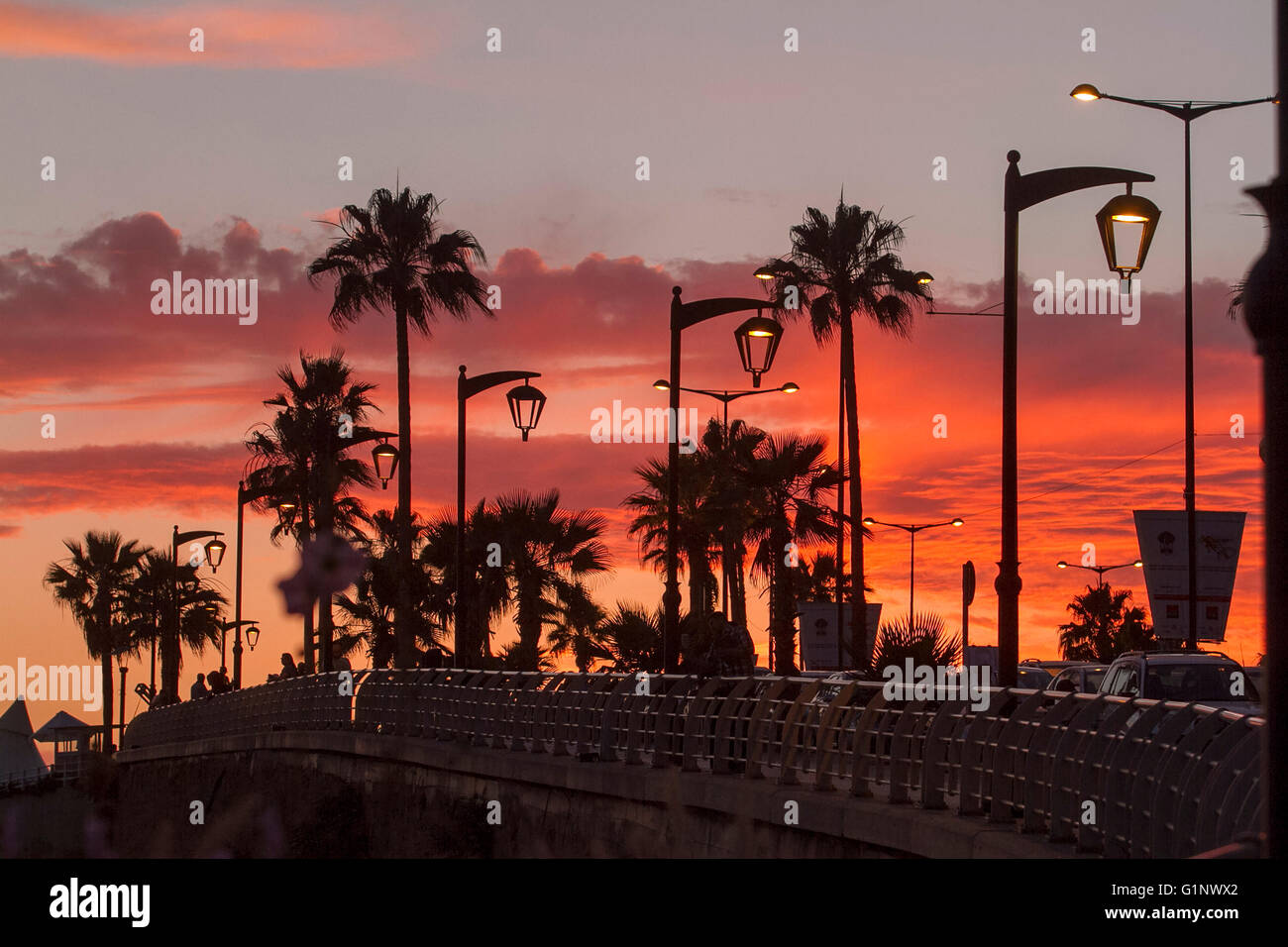 Beirut, Lebanon,UK. 17th May 2016. A beautiful sunset in Beirut ...