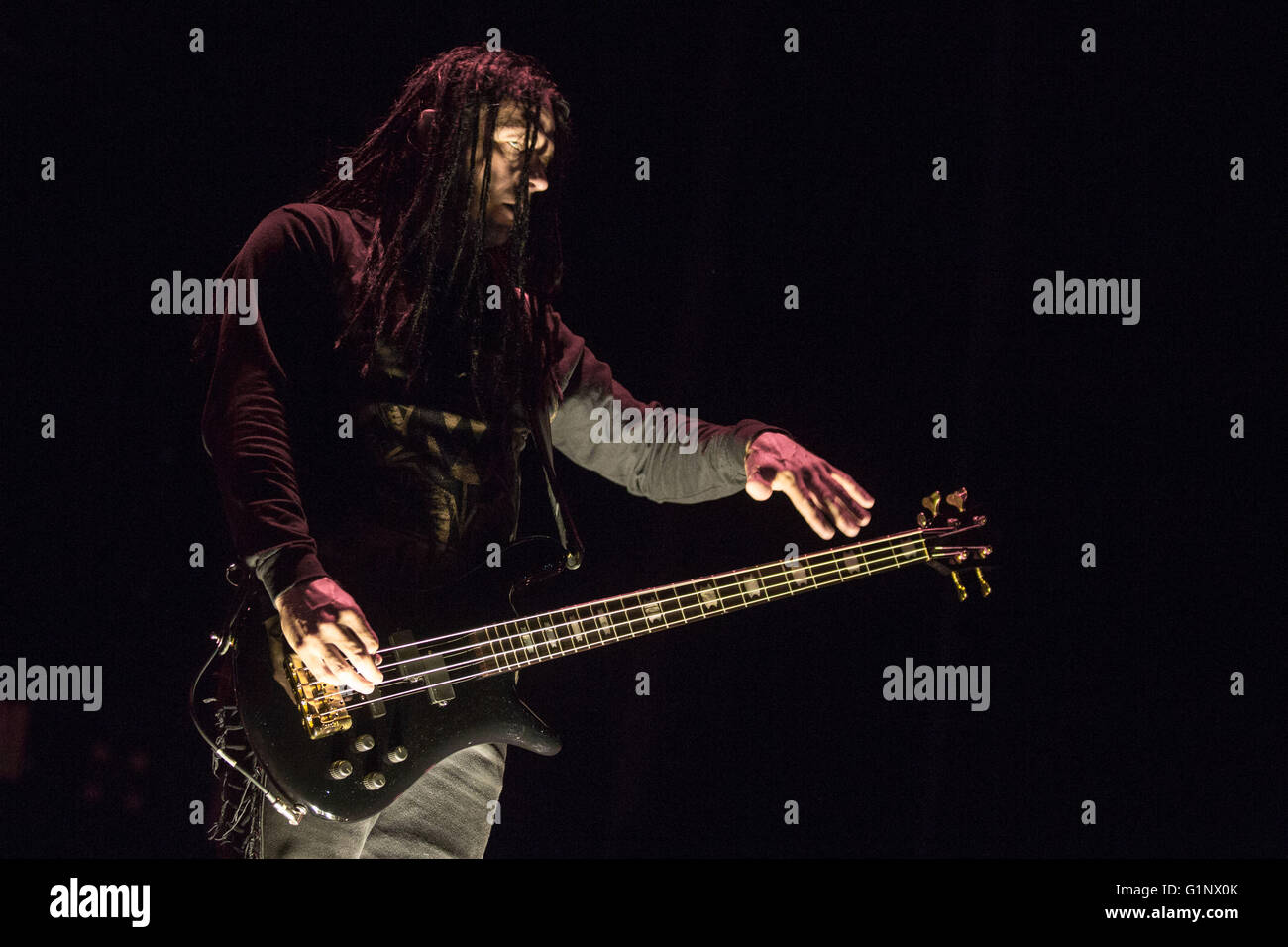 Somerset, Wisconsin, USA. 15th May, 2016. Bassist JOHN MOYER of ...