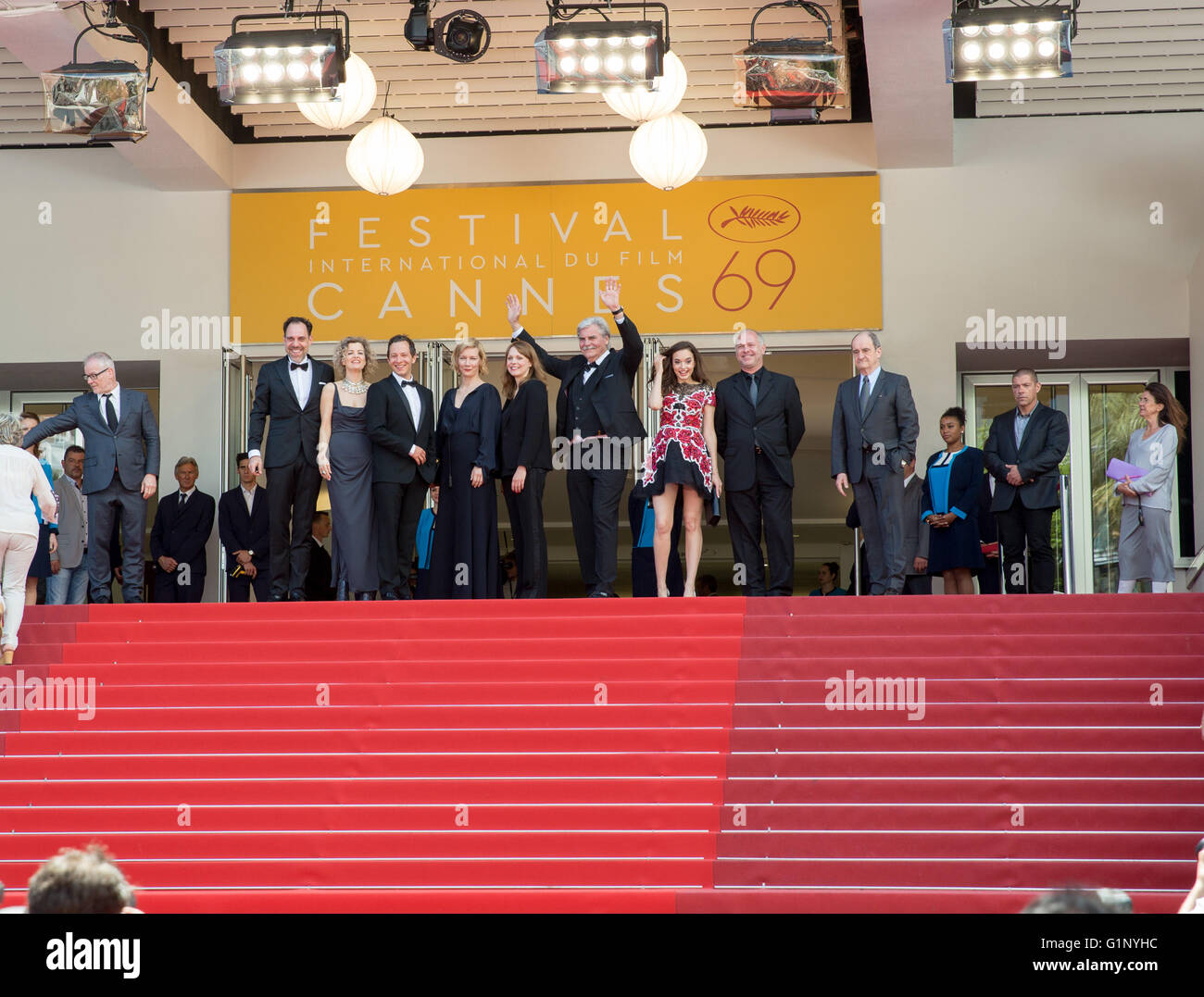 Cannes, France. 15th May, 2016. Thomas Loibl, Lucy Russell, Peter ...