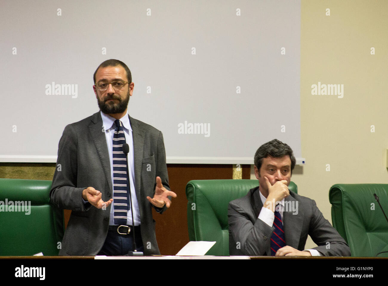 Viterbo, Italy. 17th May, 2016. The Minister of Justice Orlando opens ...