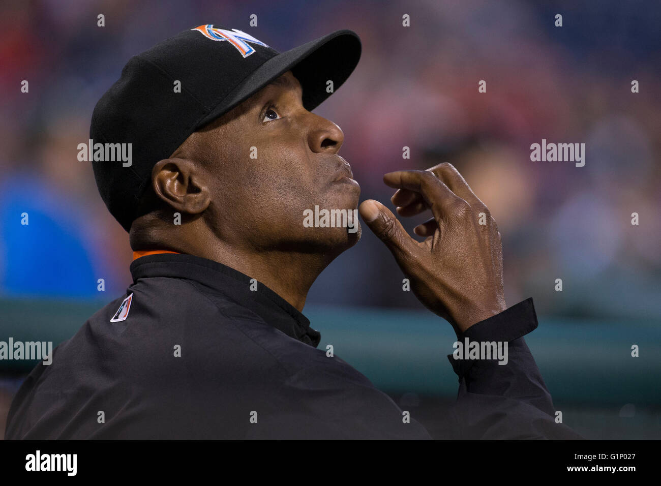 Philadelphia, Pennsylvania, USA. 17th May, 2016. Miami Marlins hitting ...
