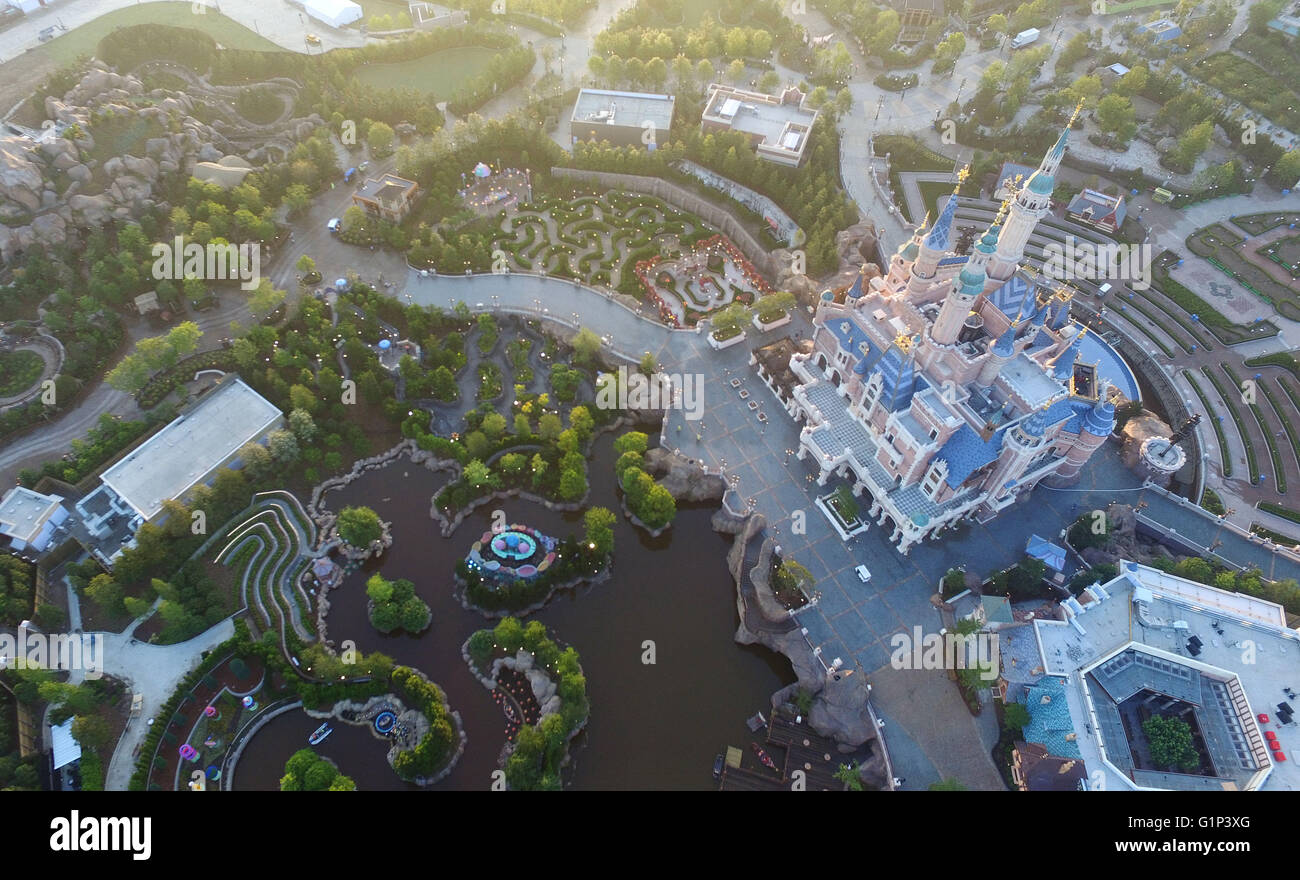 Shanghai, Asia's biggest Disneyland. 16th June, 2016. Aerial photo ...