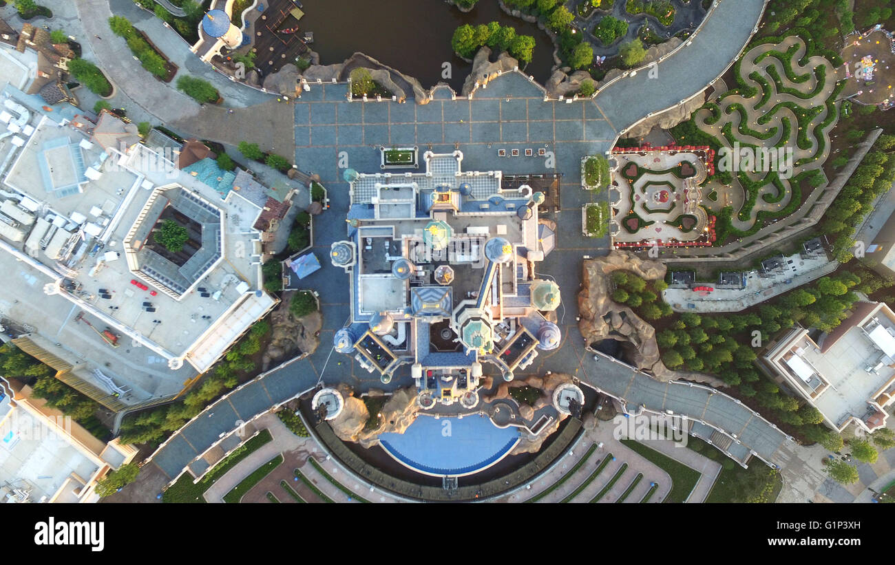 Shanghai, Asia's biggest Disneyland. 16th June, 2016. Aerial photo ...