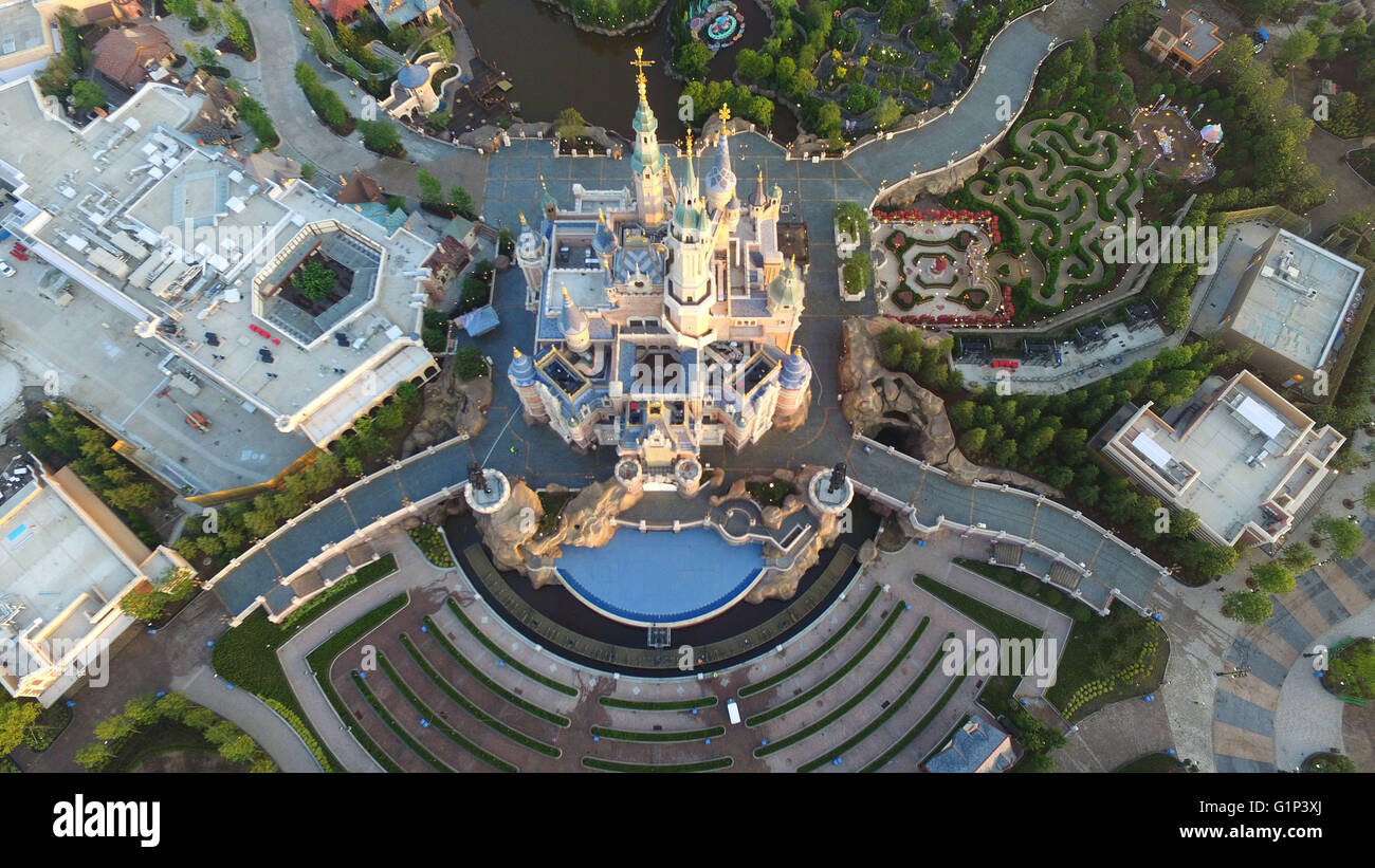 Shanghai, Asia's biggest Disneyland. 16th June, 2016. Aerial photo ...