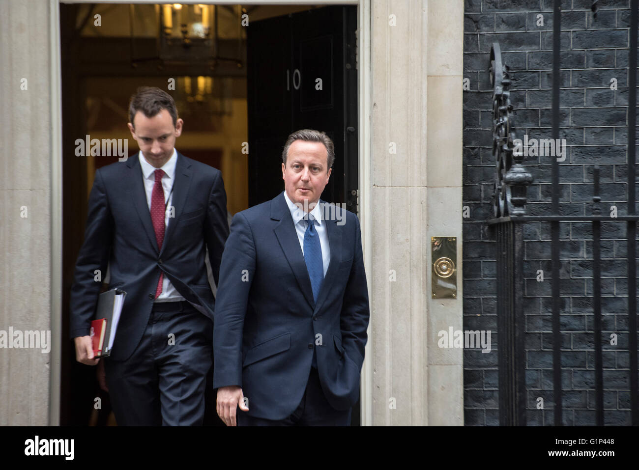 London, UK. 18th May 2016. David Cameron leaves number 10 Downing ...