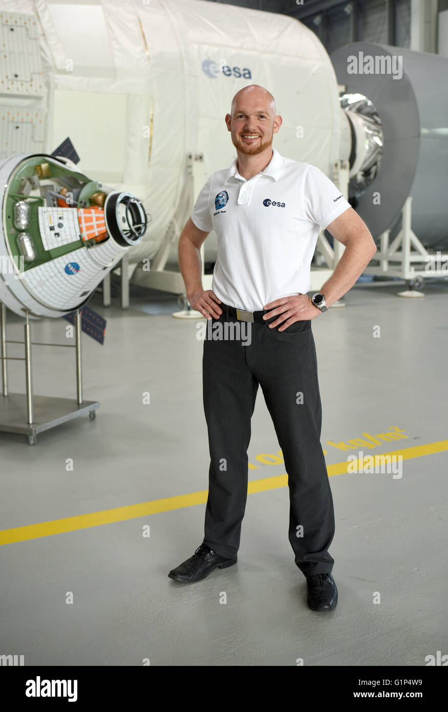 Cologne, Germany. 13th May, 2016. Astronaut Alexander Gerst poses at ...