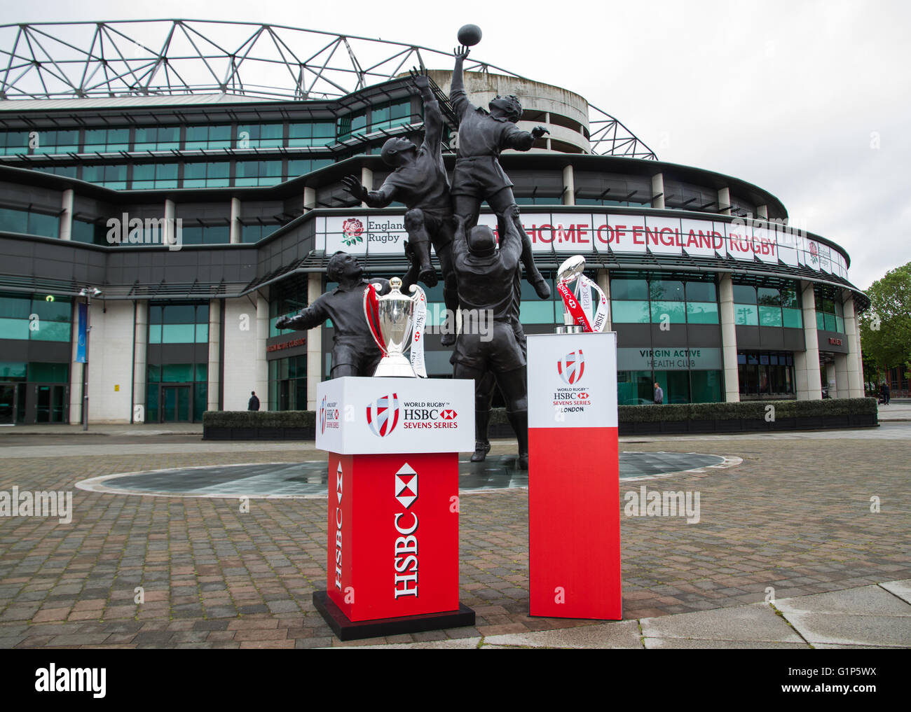 London, UK. 18th May 2016. The HSBC London Sevens World Series trophy ...