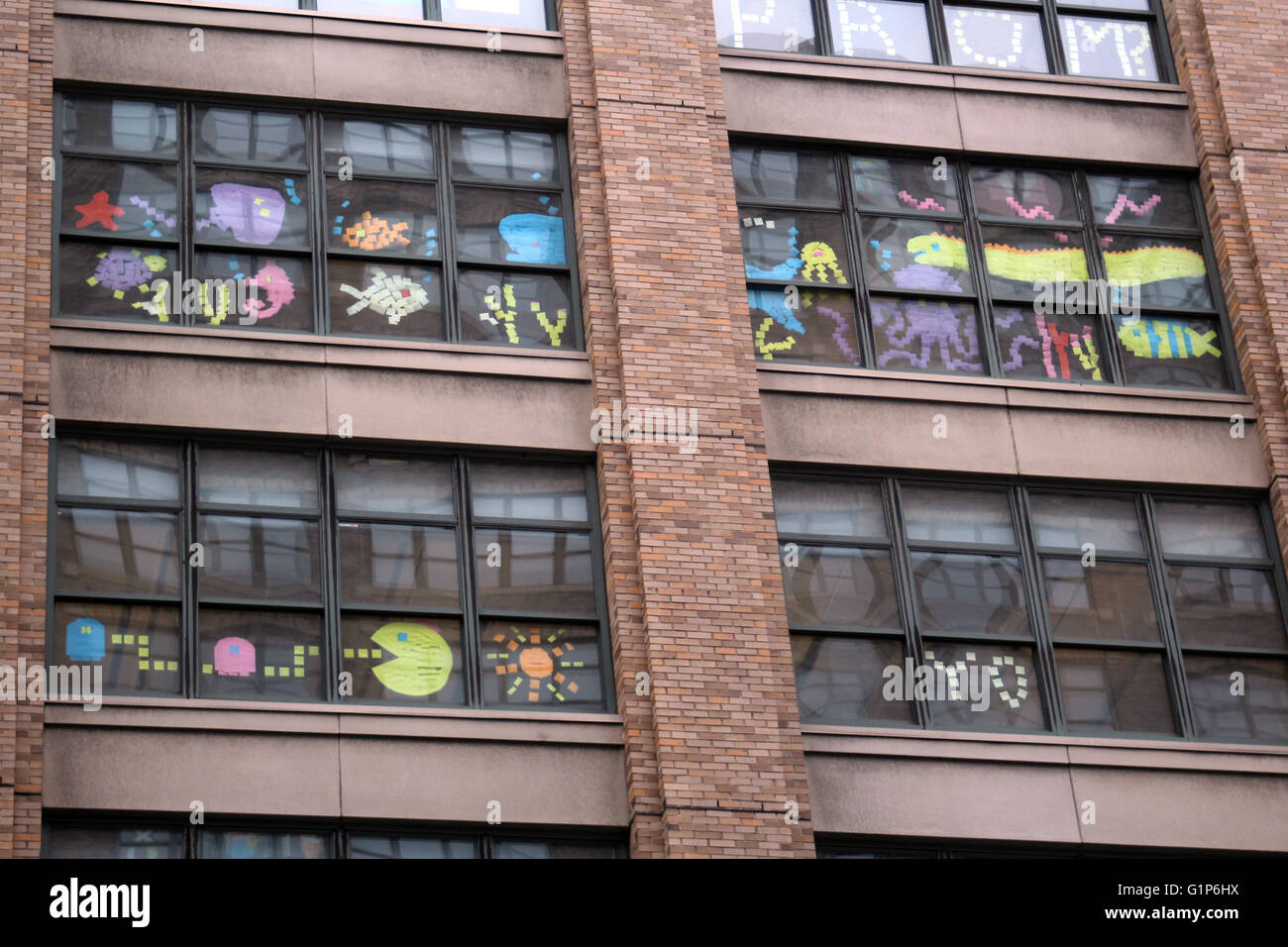 Post-it notes war breaks out in New York City Stock Photo - Alamy