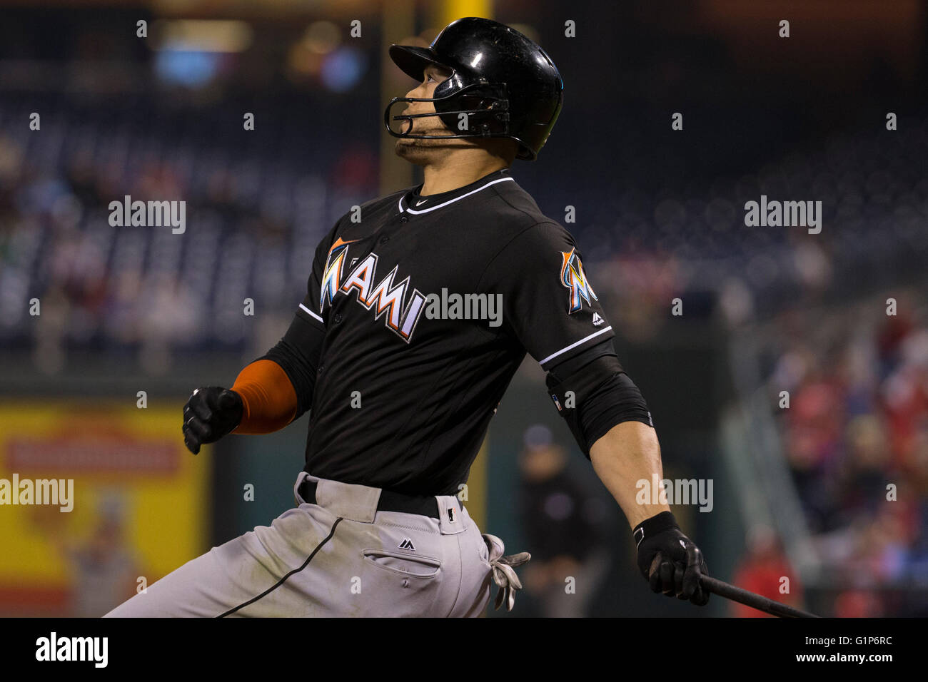 Miami marlins right fielder giancarlo stanton 27 hi-res stock ...