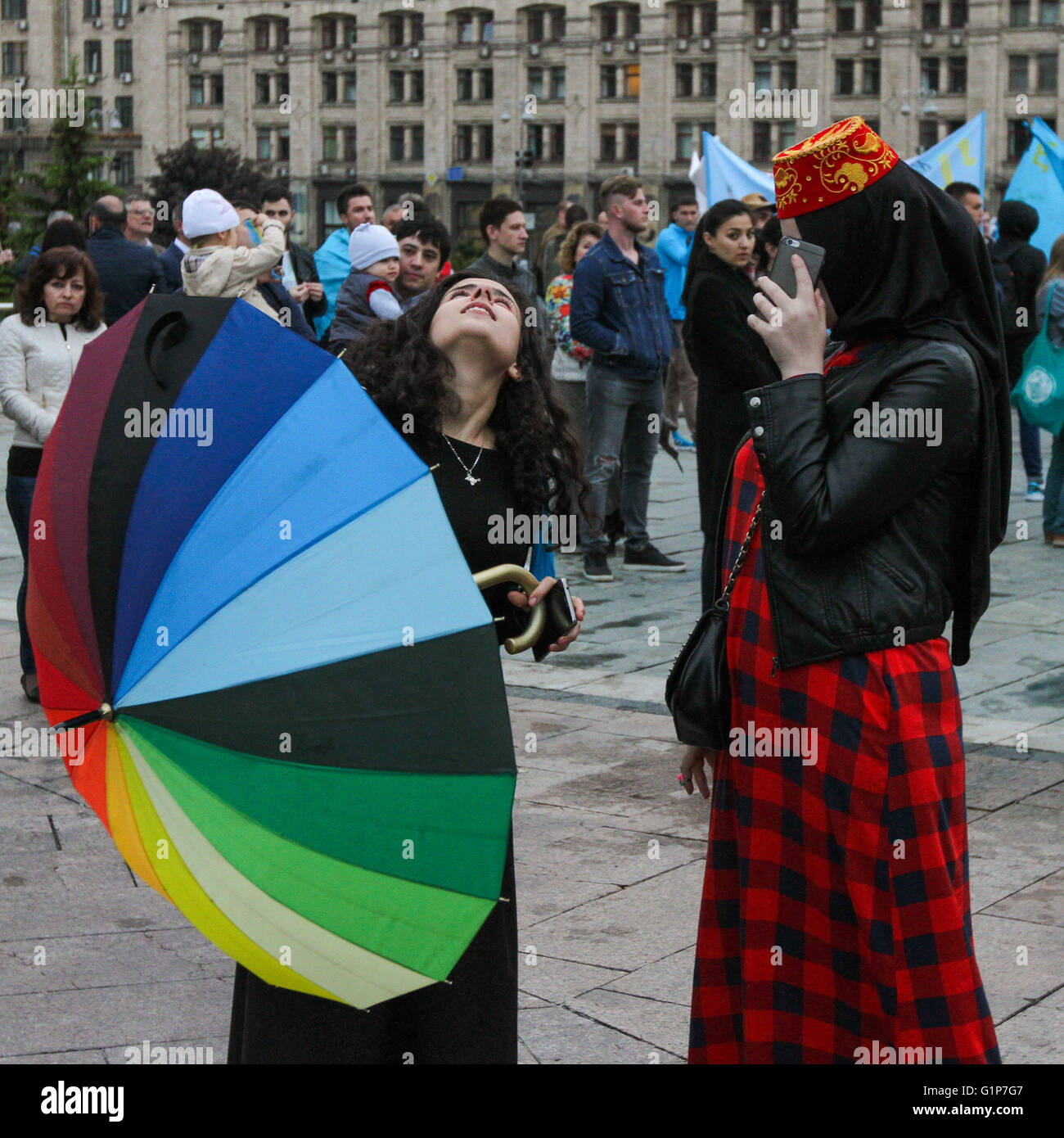 Kiev, Ukraine. 18th May, 2016. Crimean Tatars mark the 72nd anniversary ...