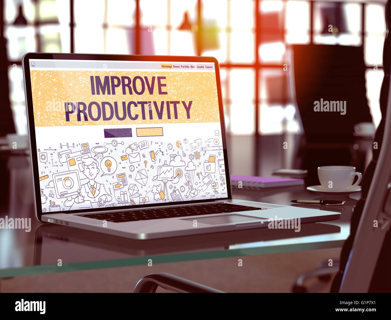 Improve Productivity - Concept on Laptop Screen Stock Photo - Alamy