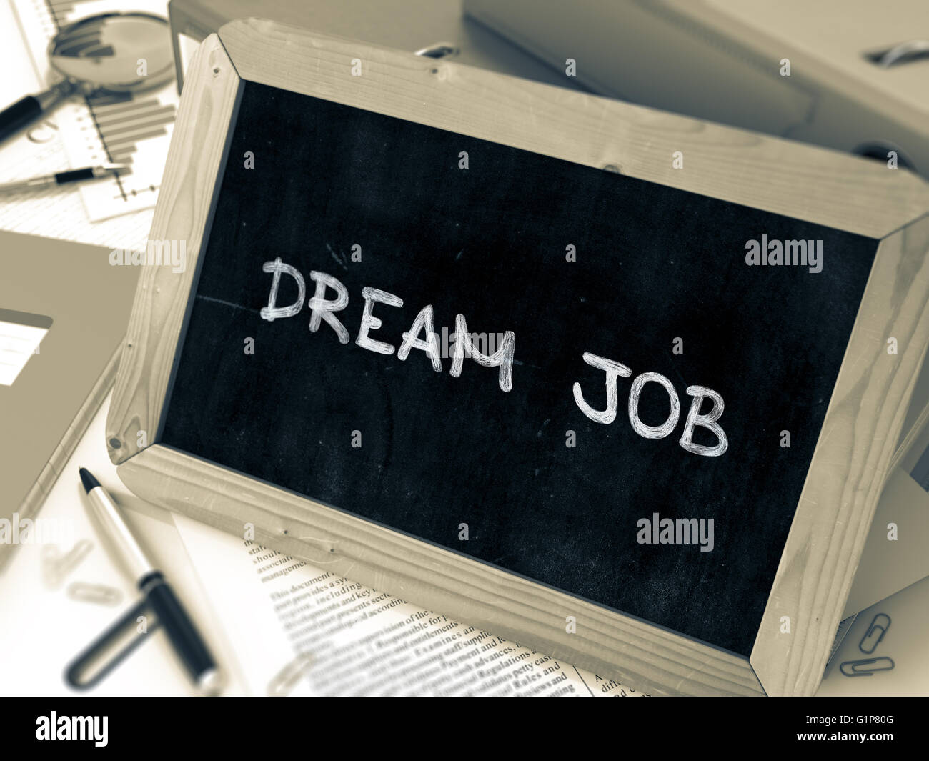 Dream Job Handwritten on Chalkboard Stock Photo - Alamy