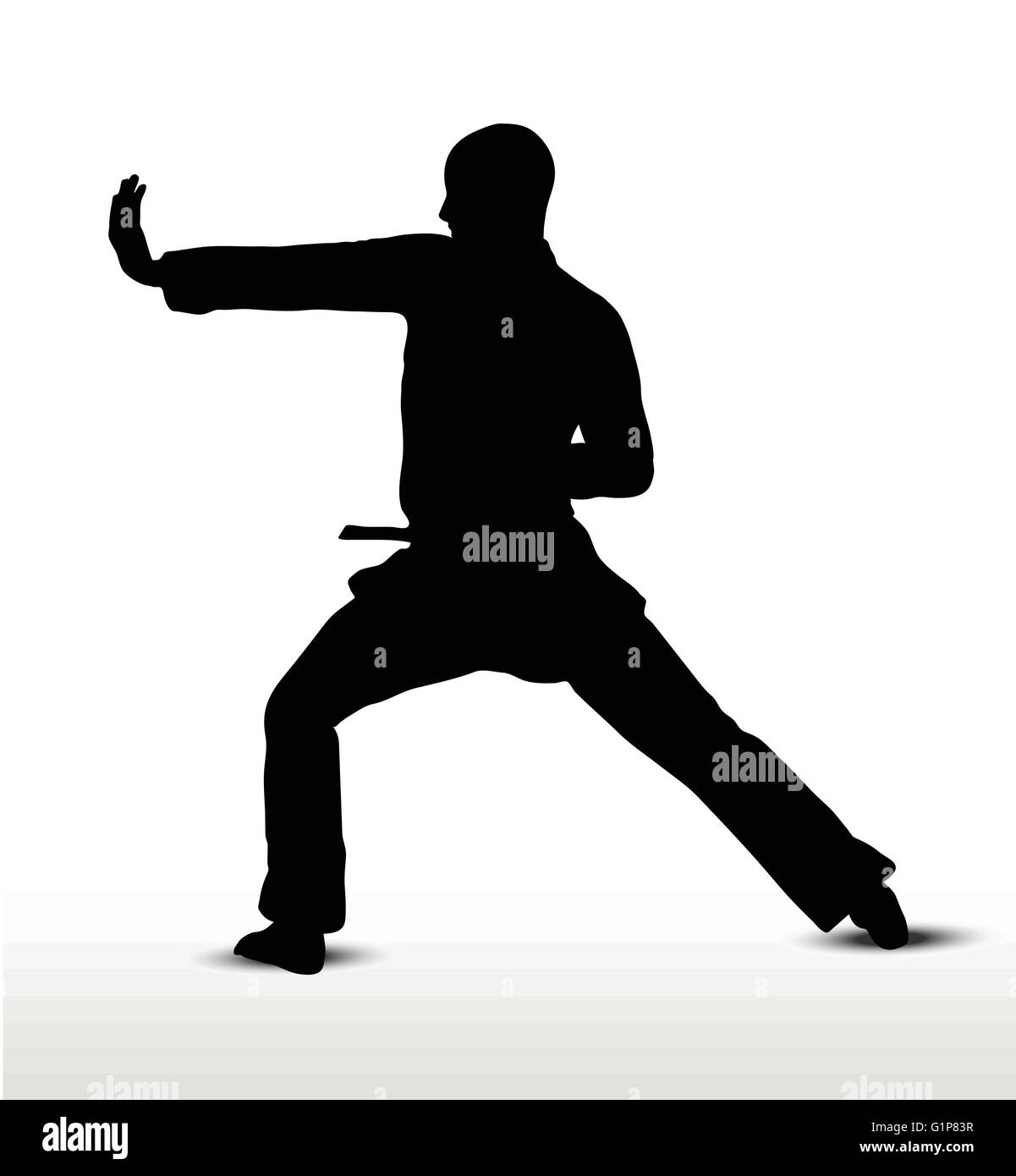 Vector image - karate silhouette, isolated on white background Stock ...
