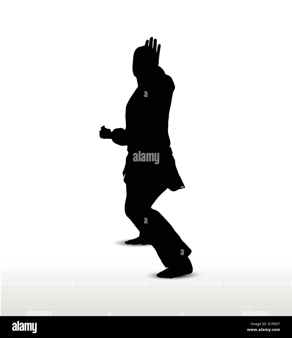Vector image - karate silhouette, isolated on white background Stock ...