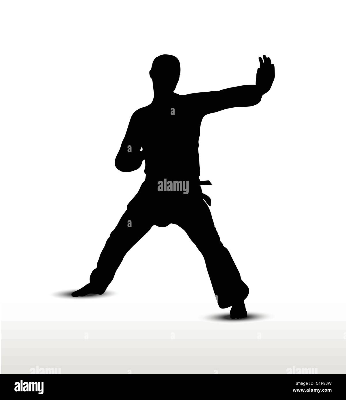 Vector image - karate silhouette, isolated on white background Stock ...
