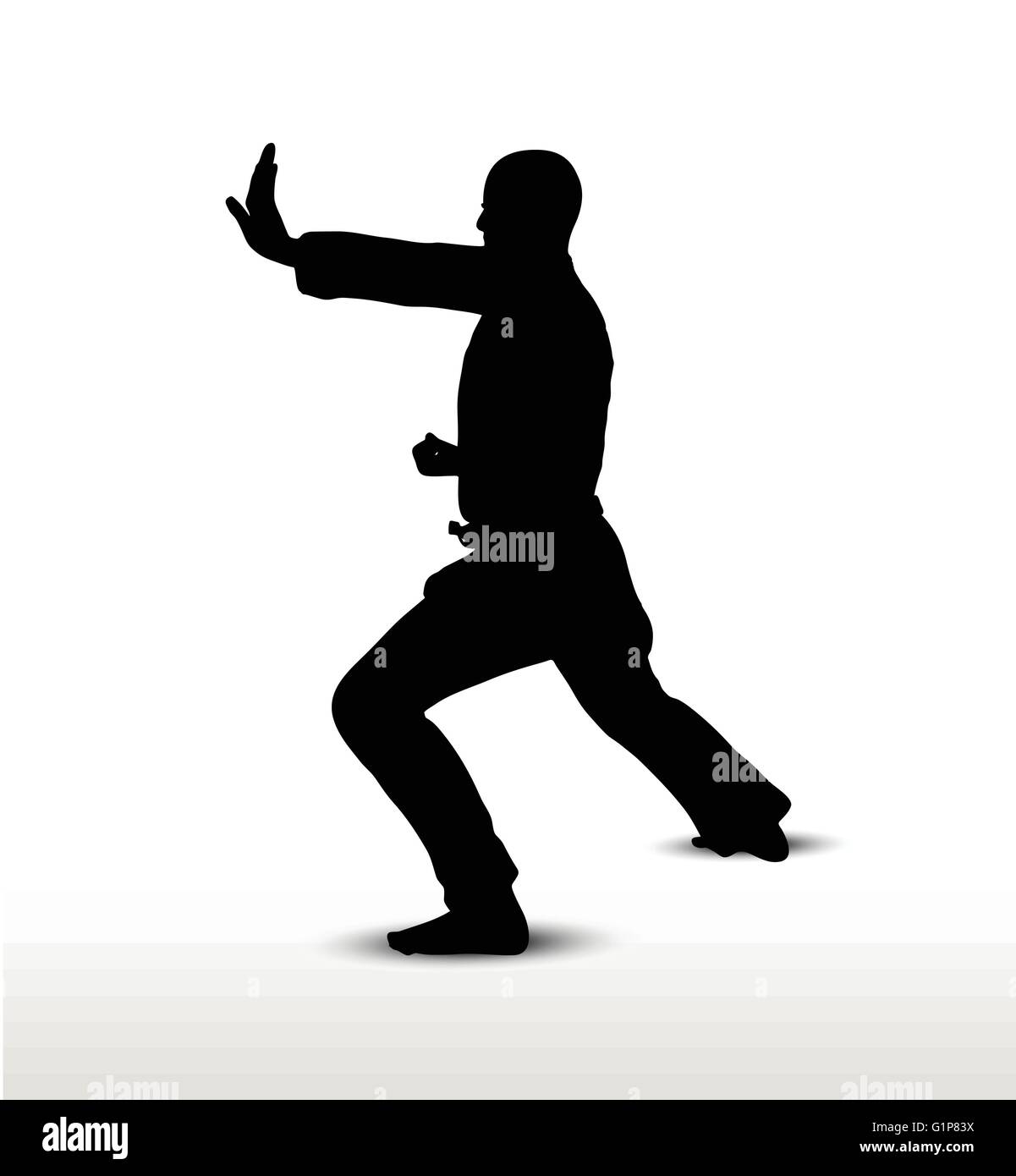 Vector image - karate silhouette, isolated on white background Stock ...