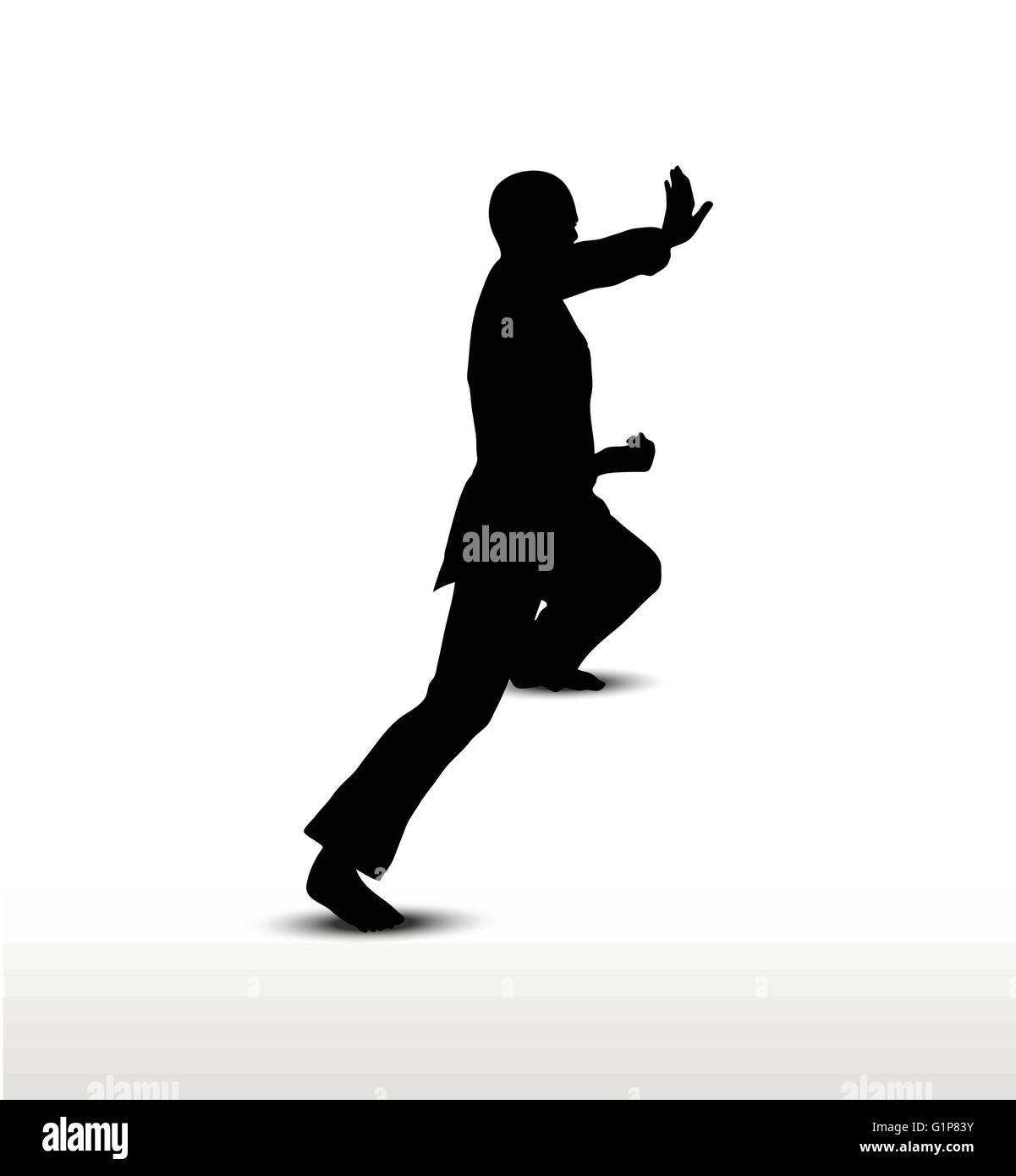 Vector image - karate silhouette, isolated on white background Stock ...