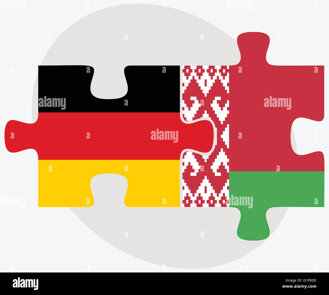 Germany and Belarus Flags in puzzle isolated on white background Stock ...