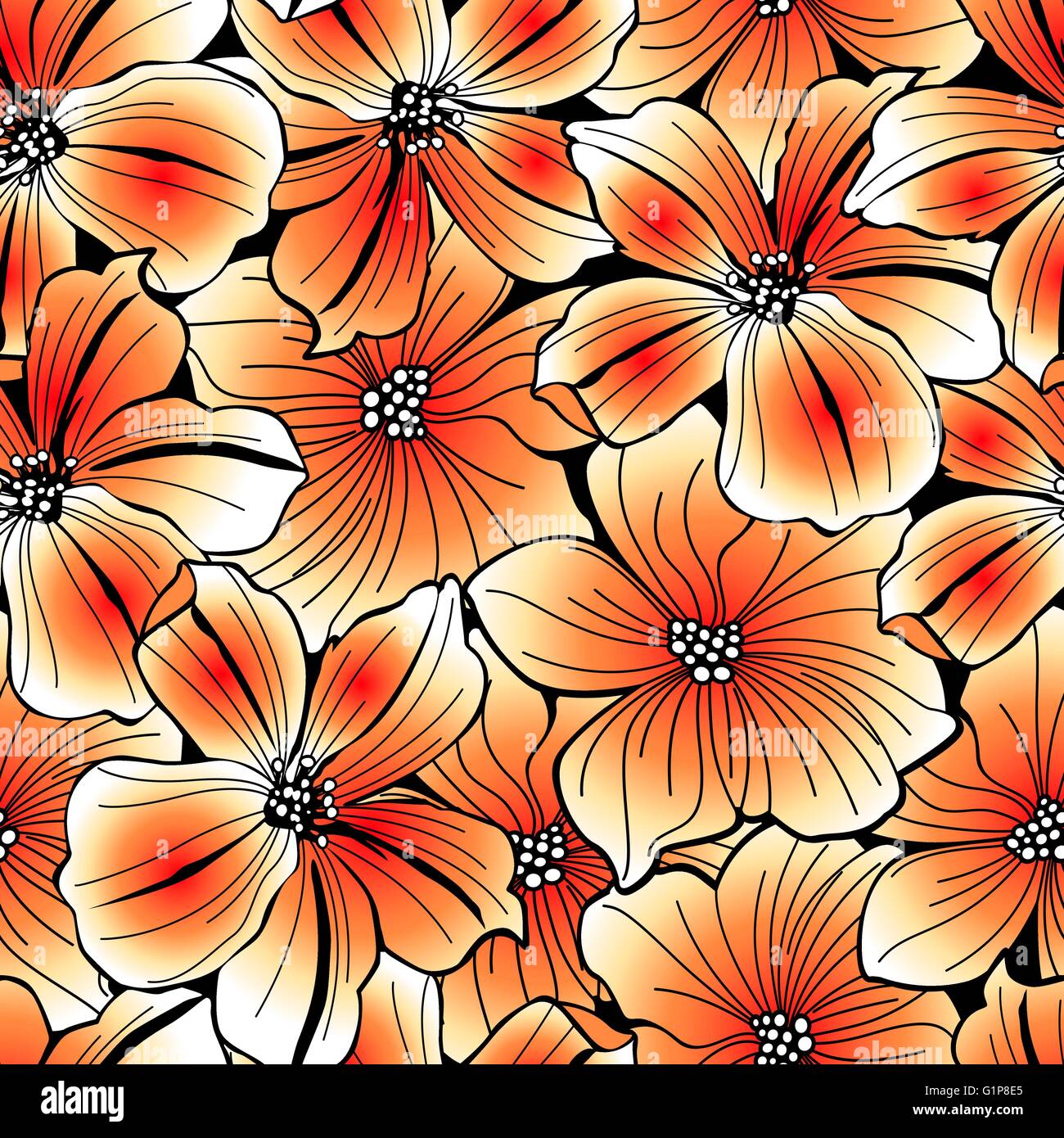 Orange yellow hibiscus Stock Vector Images - Alamy