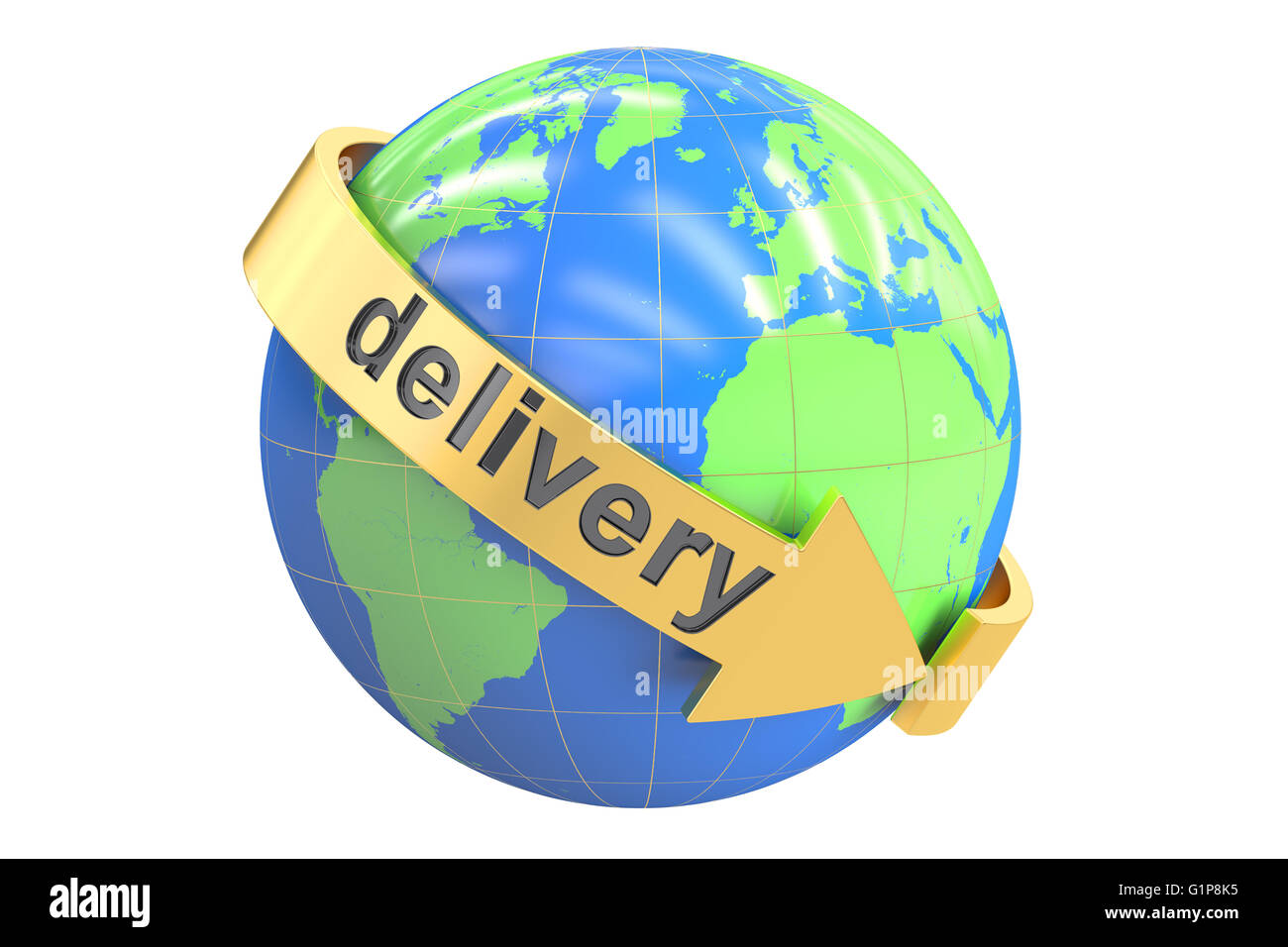 Global delivery concept, 3D rendering isolated on white background ...