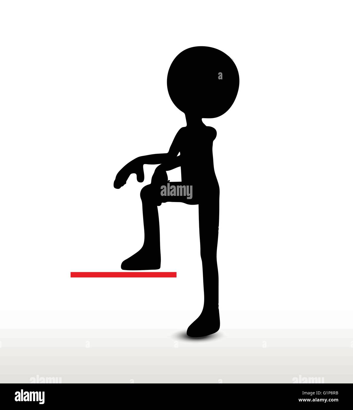 3d man silhouette, isolated on white background, remain standing Stock ...