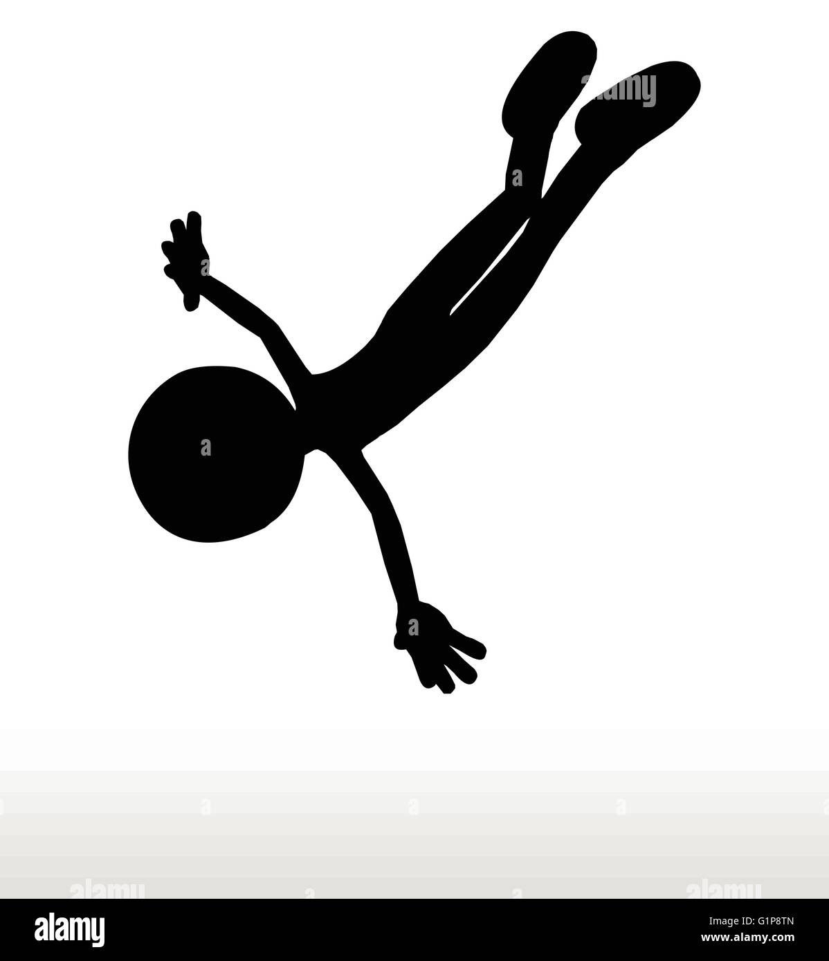 3d man silhouette, isolated on white background, flying Stock Vector ...