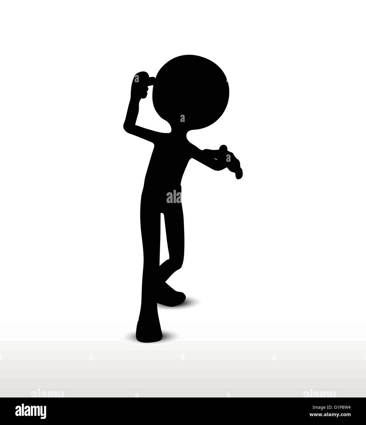 3d man silhouette, isolated on white background, Intimidating Stock ...