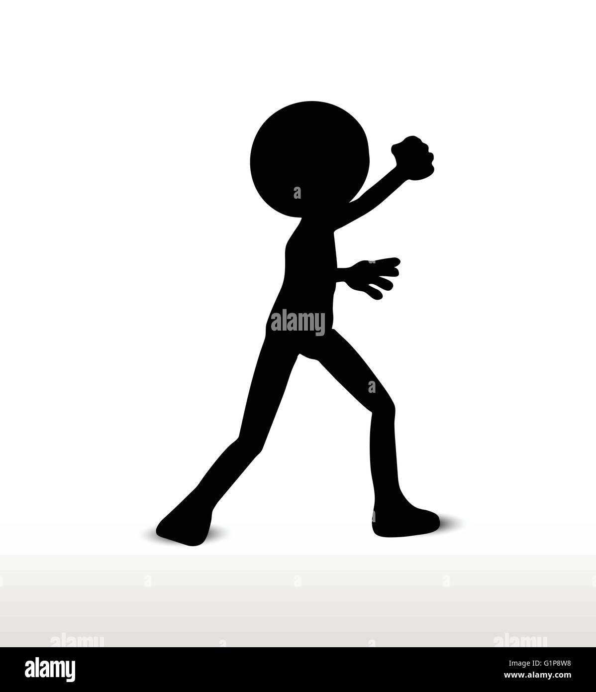 3d man silhouette, isolated on white background, Intimidating Stock ...