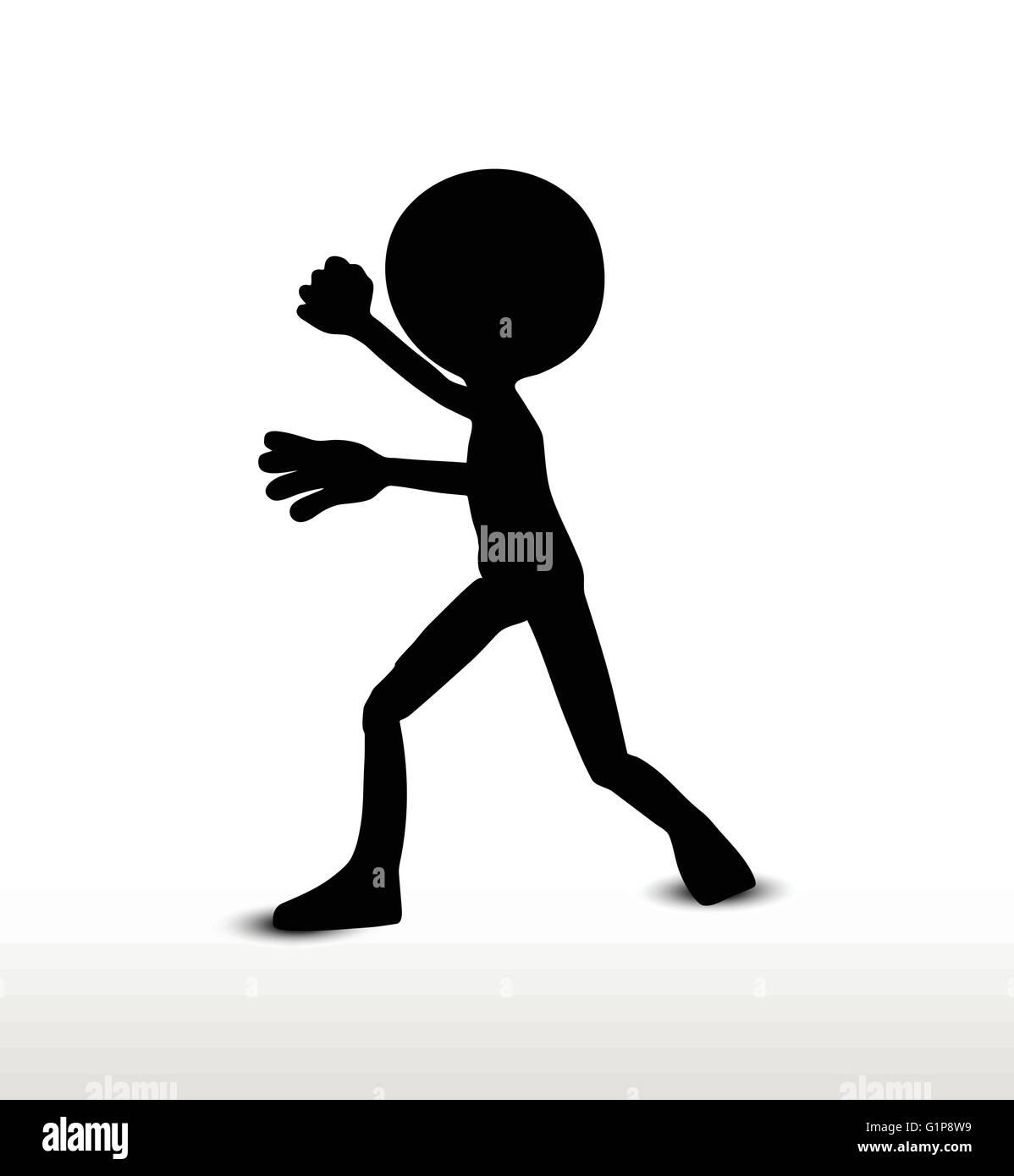 3d man silhouette, isolated on white background, Intimidating Stock ...