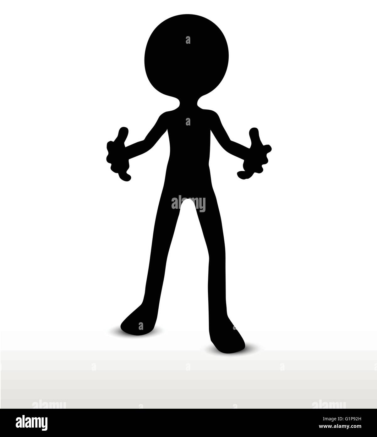 3d man silhouette, isolated on white background, Pleading Stock Vector ...