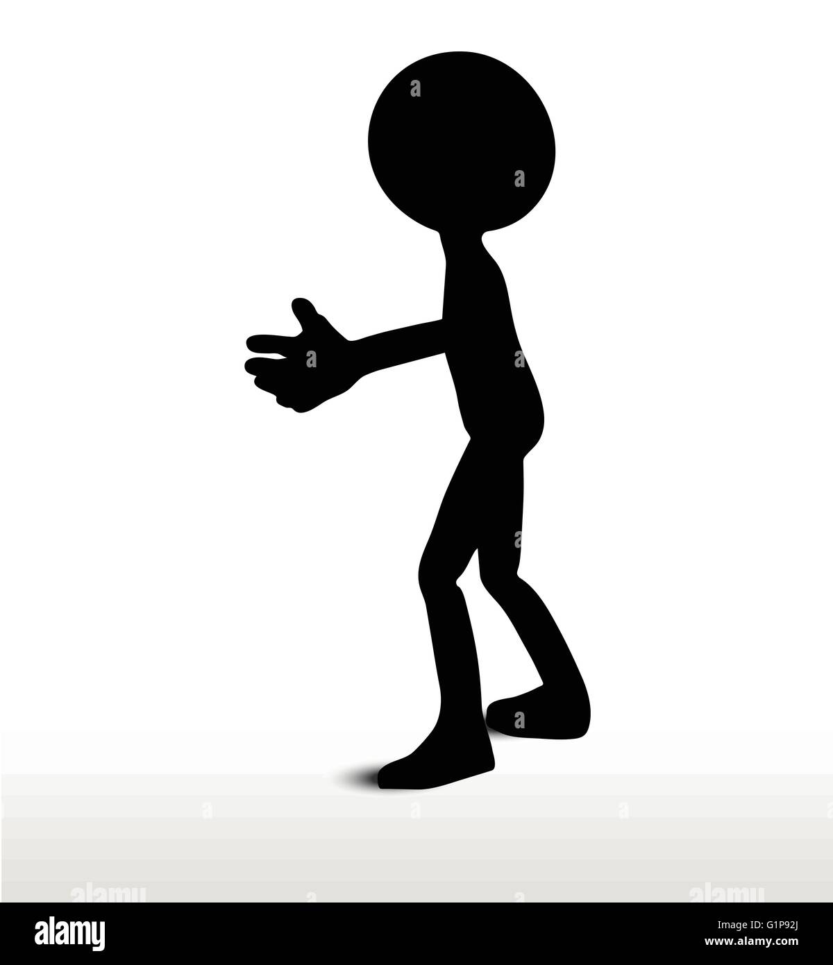 3d man silhouette, isolated on white background, Pleading Stock Vector ...
