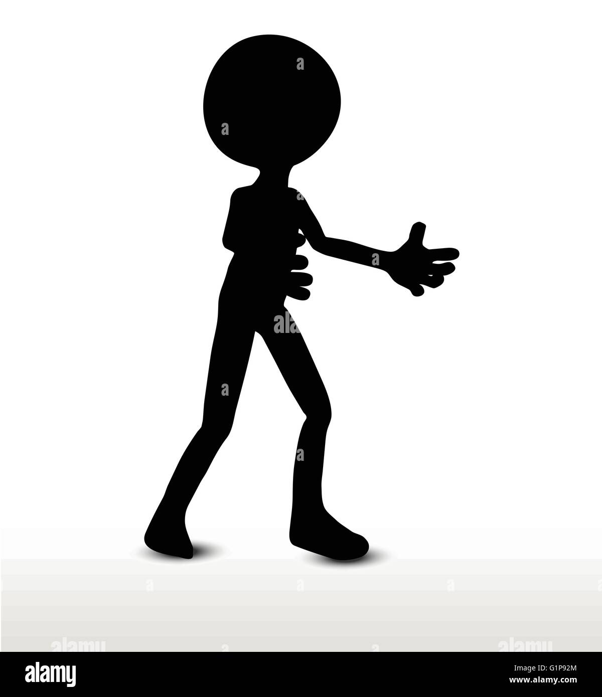 3d man silhouette, isolated on white background, Pleading Stock Vector ...