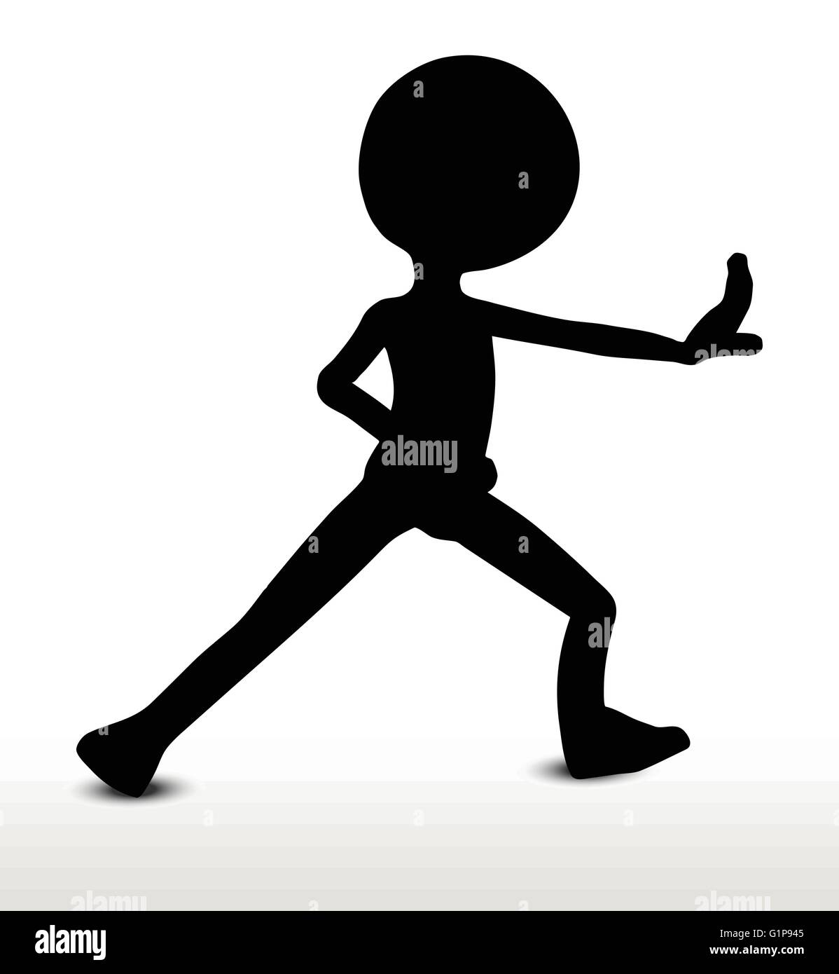 3d man silhouette, isolated on white background, blocking Stock Vector ...