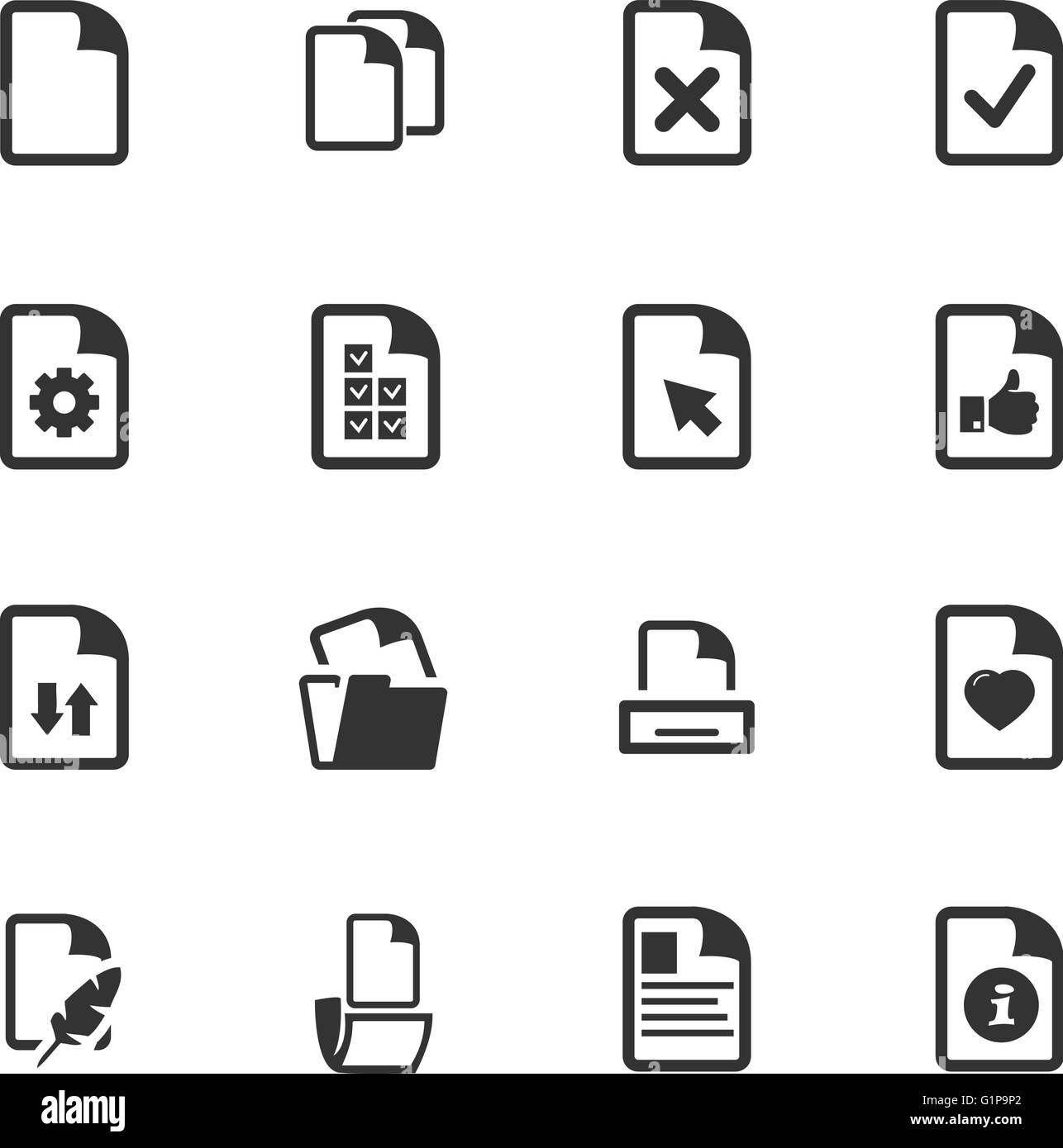 Documents icons set Stock Vector Image & Art - Alamy
