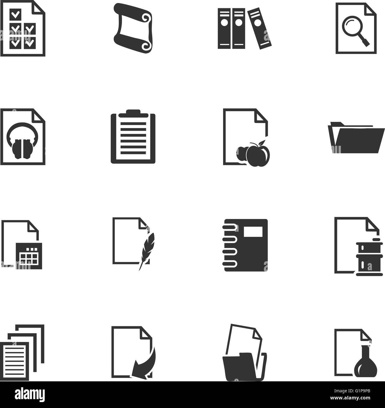 Documents icons set Stock Vector Image & Art - Alamy