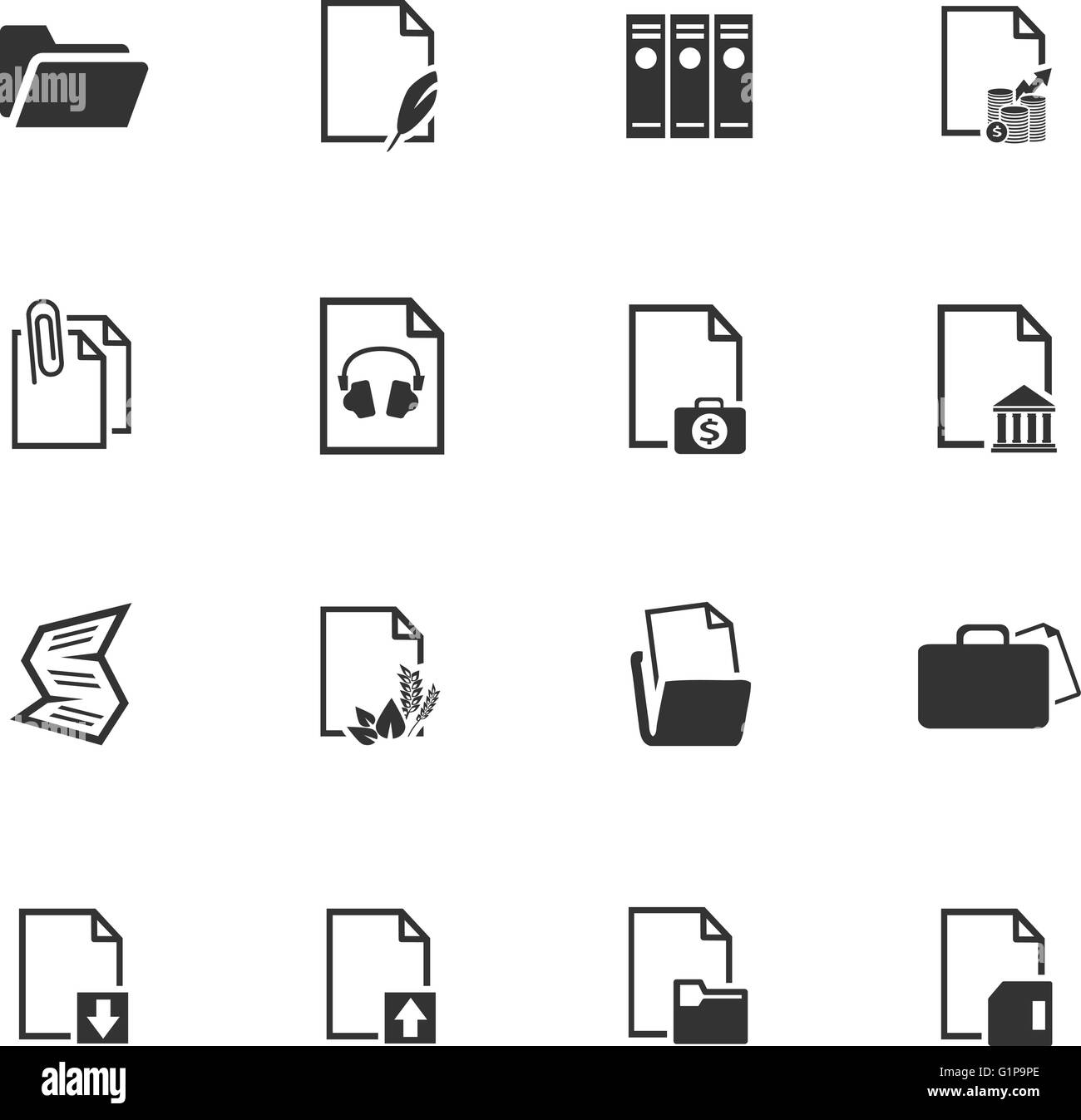 Documents icons set Stock Vector Image & Art - Alamy