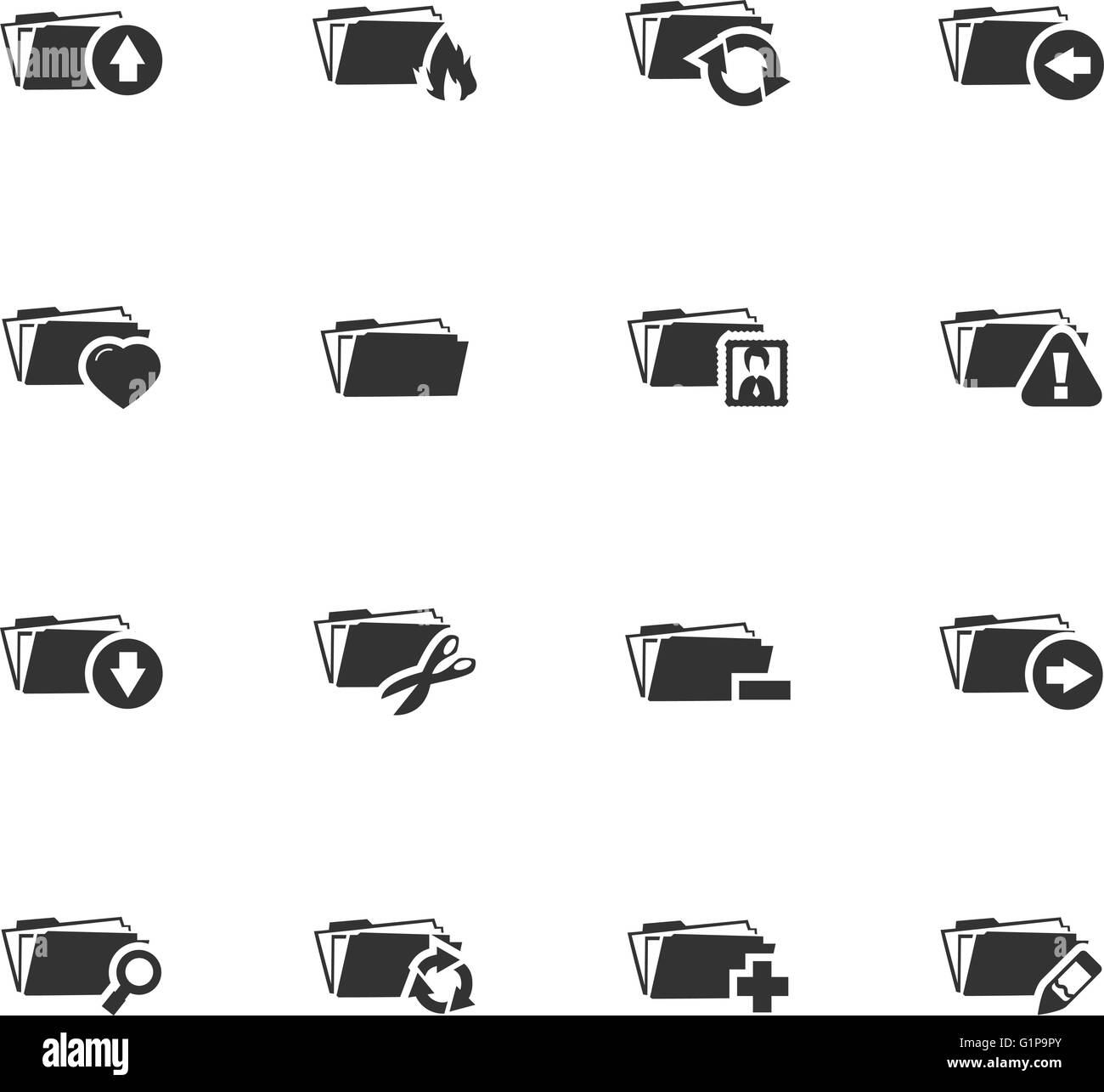 Folders icons set Stock Vector Image & Art - Alamy