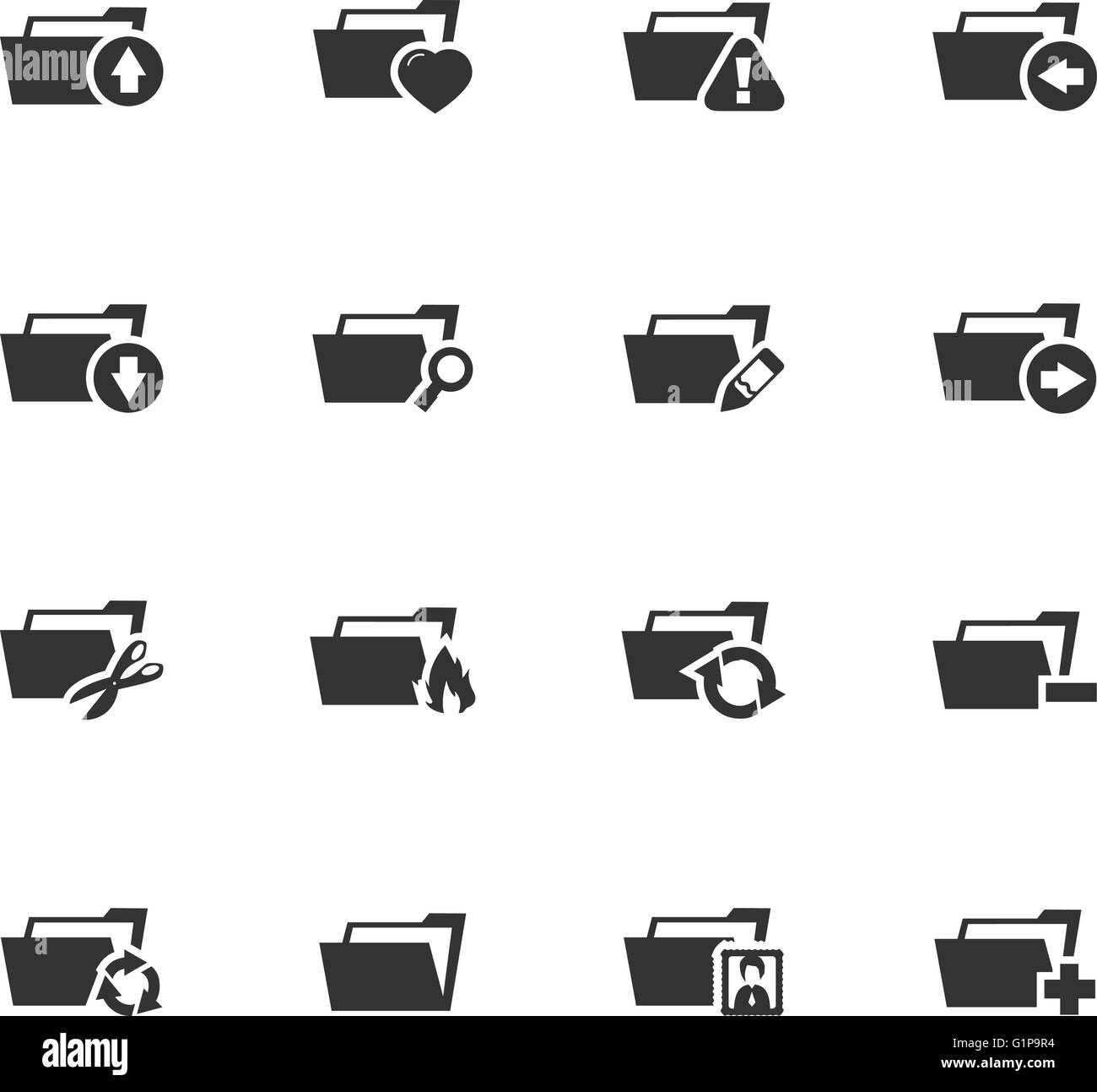 Folders icons set Stock Vector Image & Art - Alamy
