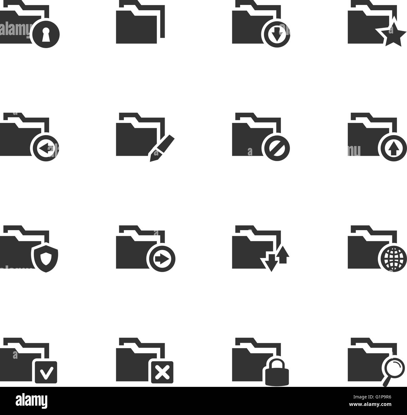 Folders icons set Stock Vector Image & Art - Alamy