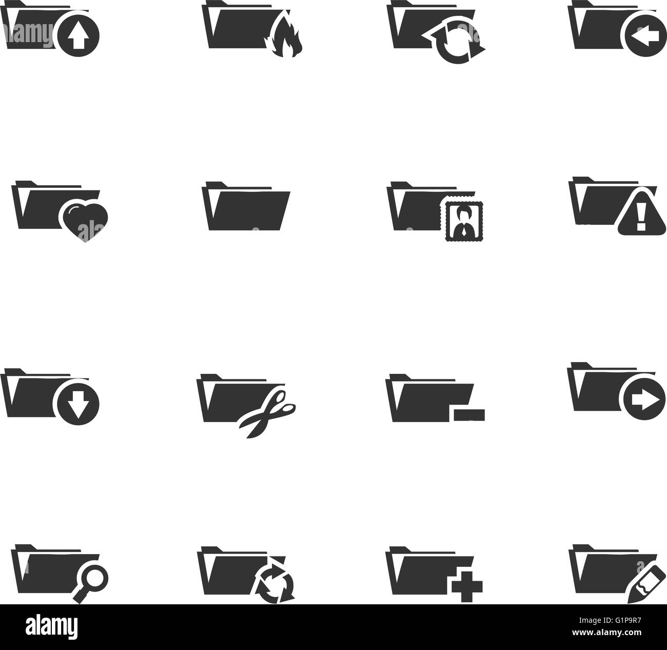 Folders icons set Stock Vector Image & Art - Alamy