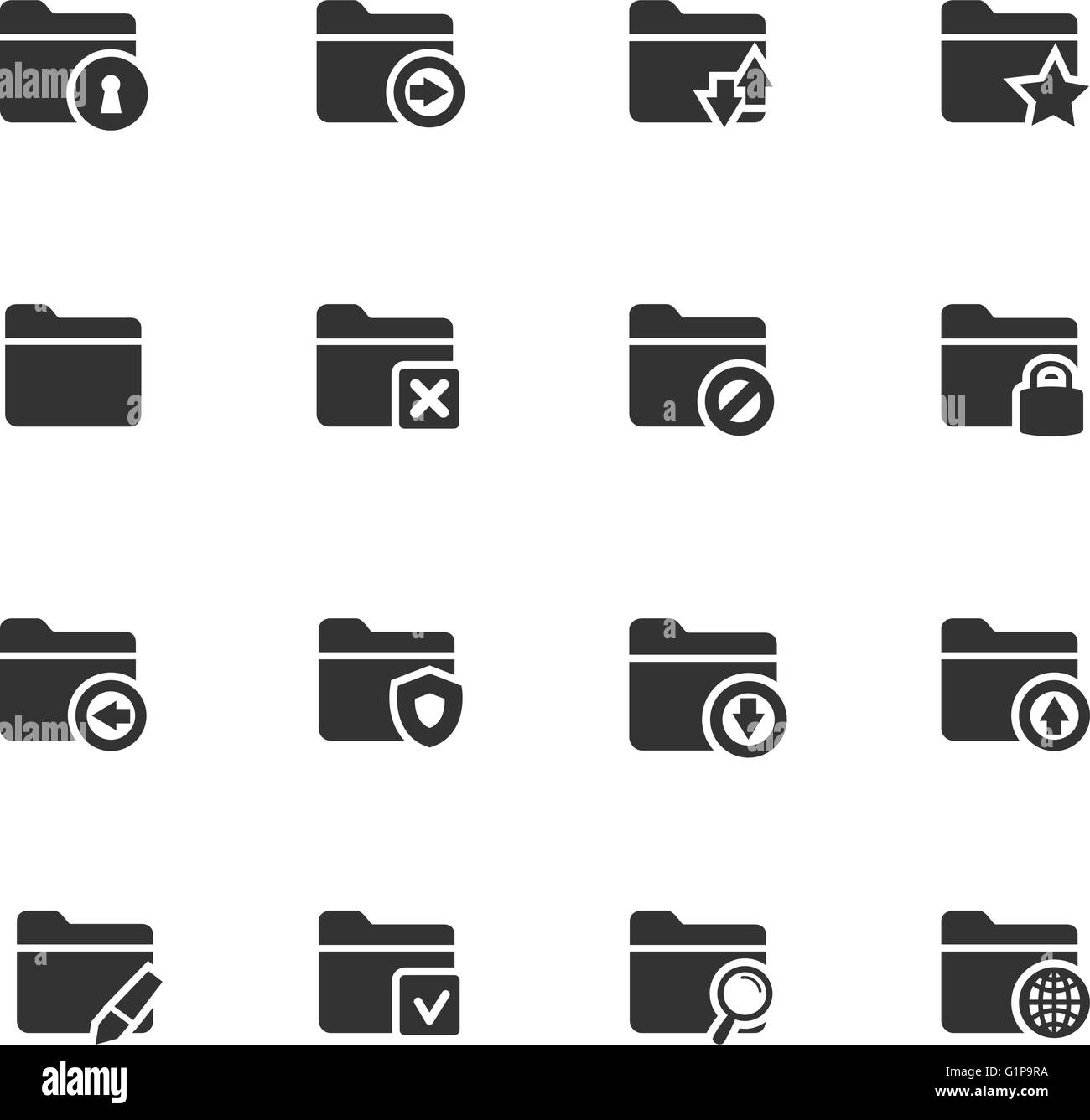 Folders icons set Stock Vector Image & Art - Alamy
