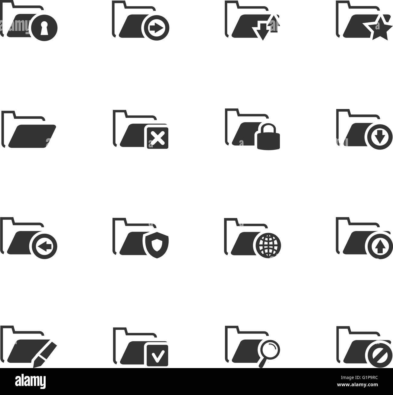 Folders icons set Stock Vector Image & Art - Alamy