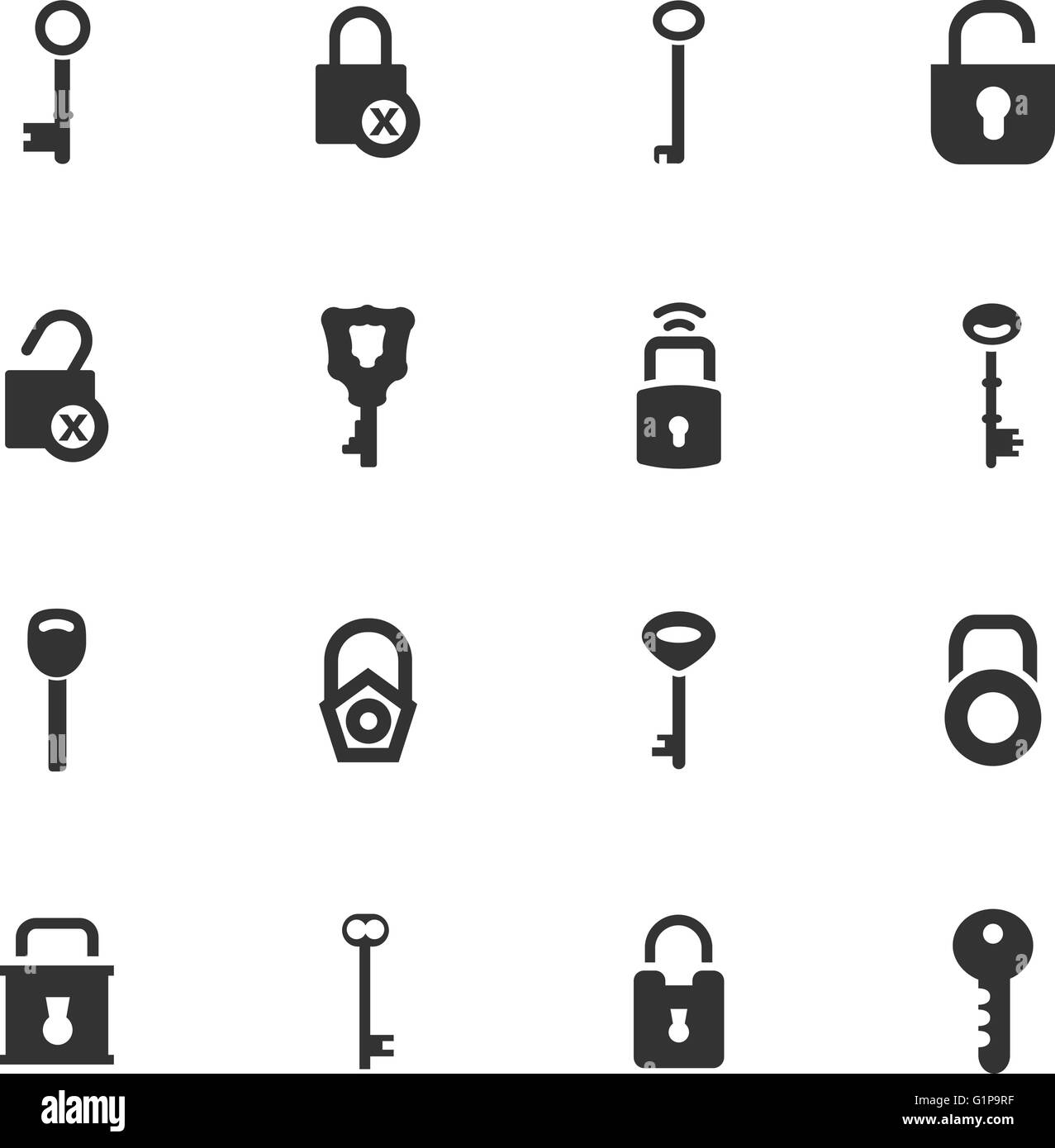 Lock and Key icons set Stock Vector Image & Art - Alamy
