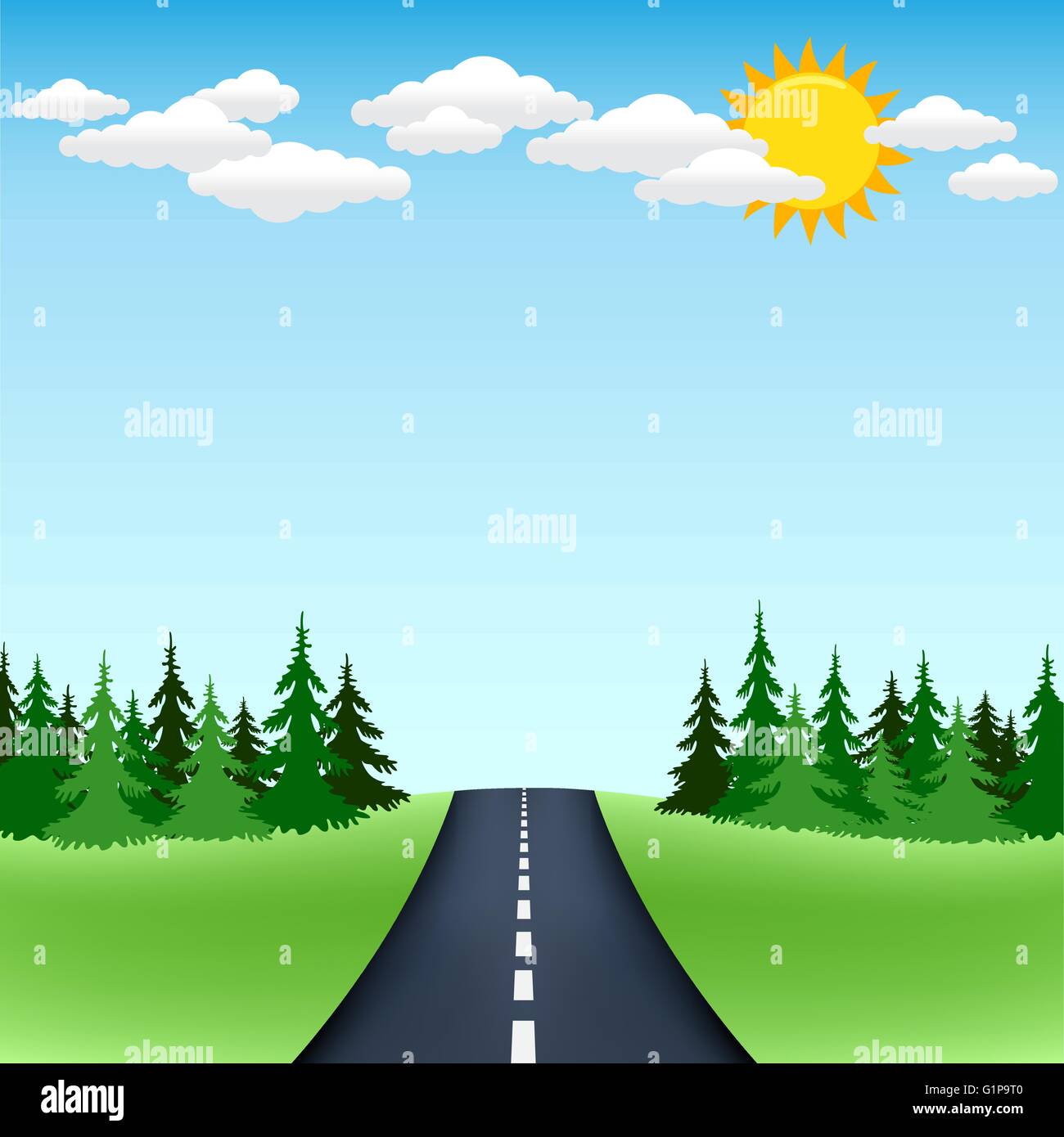 Horizon landscape road sky Stock Vector Images - Alamy