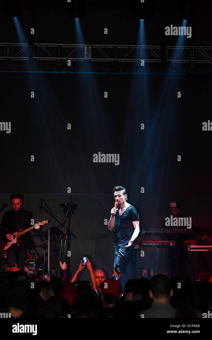 Russian singer Dima Bilan performs on the stage during his American ...